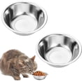 2 Pack Stainless Steel Pet Food and Water Bowls for Cats, Dogs, Small ...