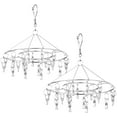 2 Pack Stainless Steel Round Hanging Drying Rack with 20 Clips for ...