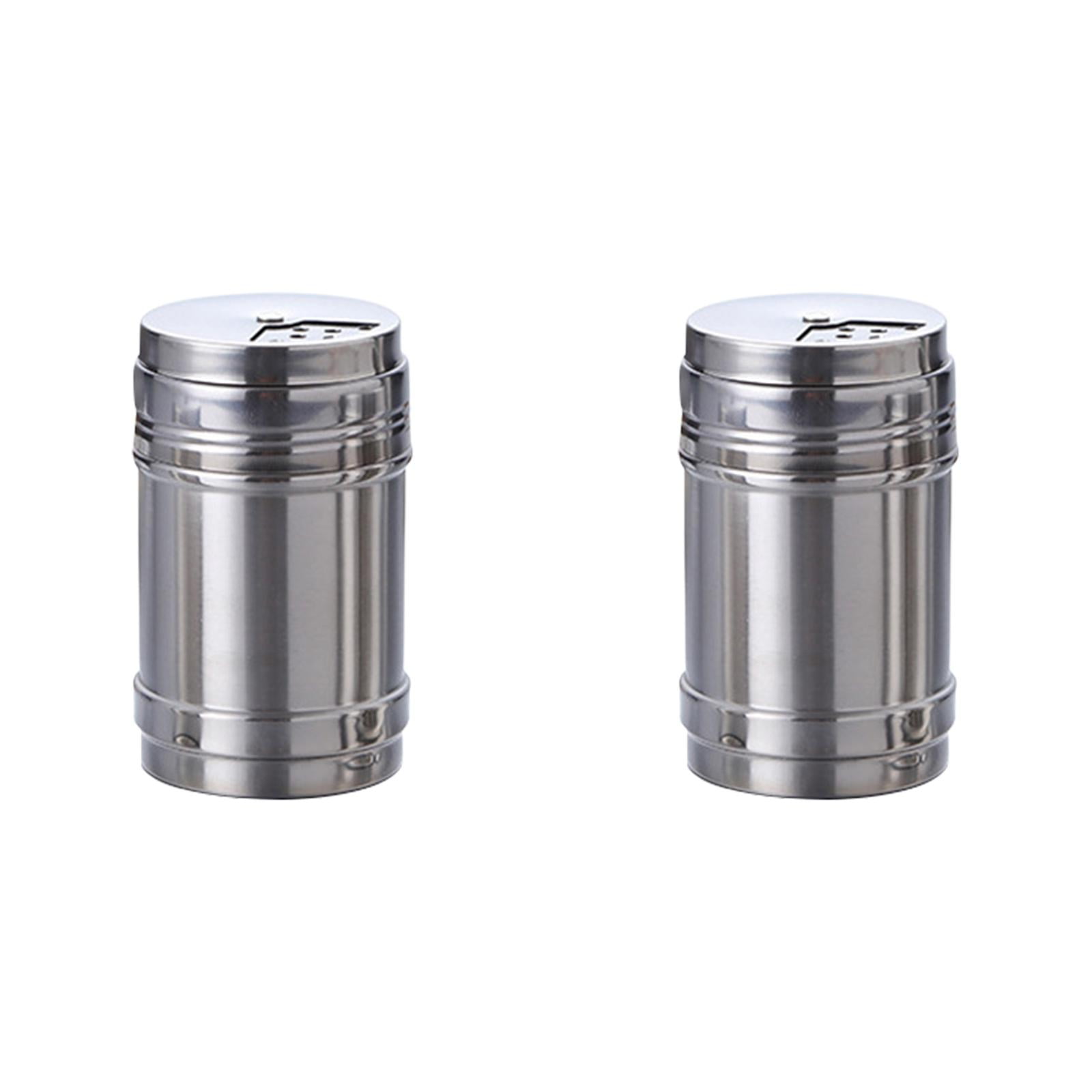 2-Pack Stainless Steel Seasoning Shakers with Rotating Lid – Adjustable ...