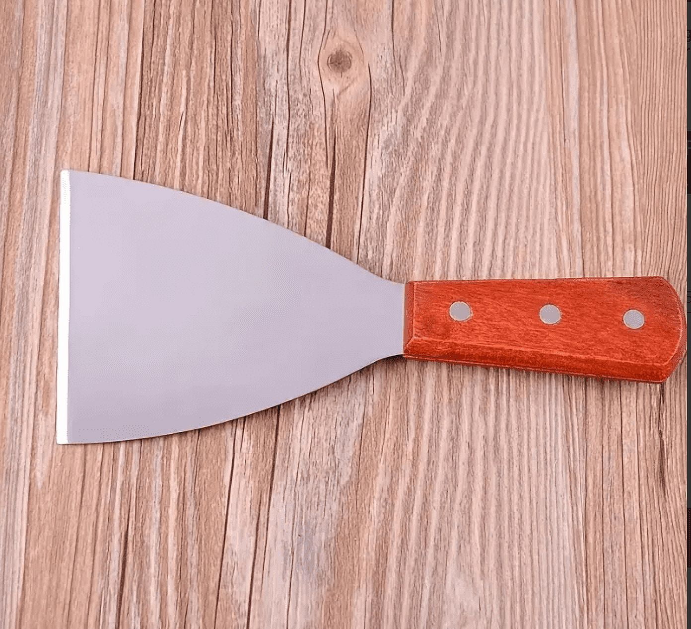 Wooden Handle Stainless Steel Spatulas 2-Pack for Grilling BBQ Pizza ...