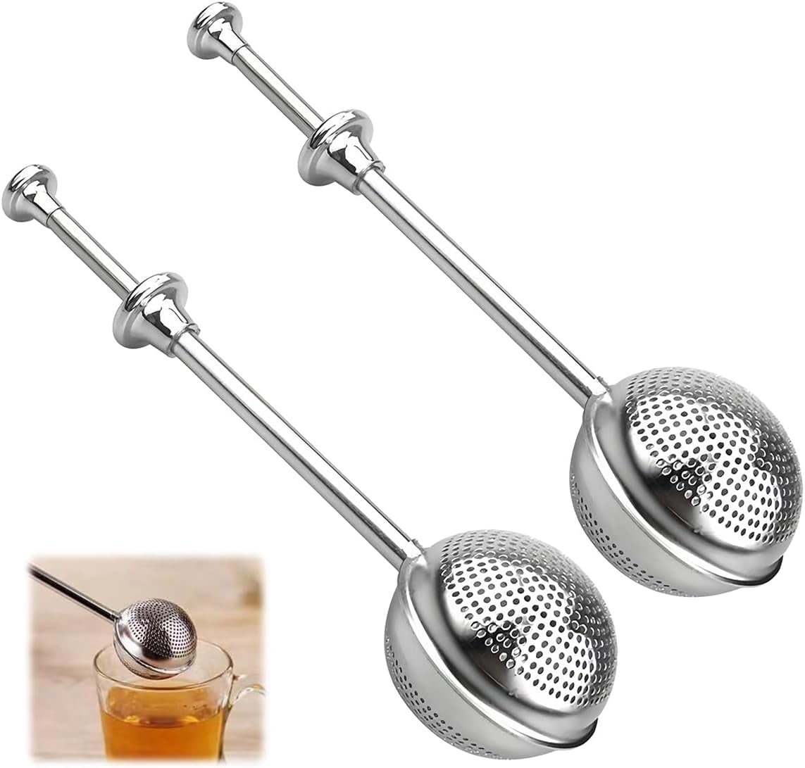2 Pack Stainless Steel Tea Strainer Tea Infuser for Loose Leaf Tea, Tea ...