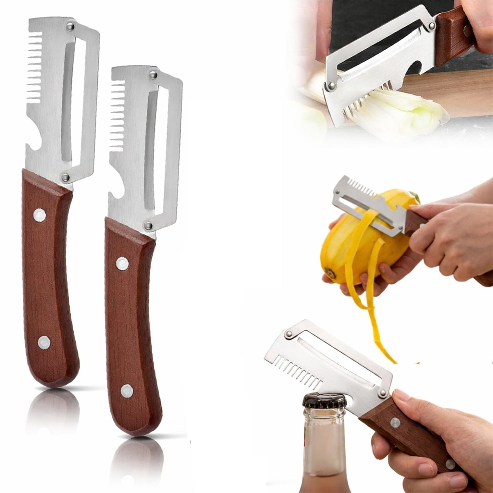 2-Pack Stainless Steel Vegetable Fruit Peelers, Ergonomic Plastic ...