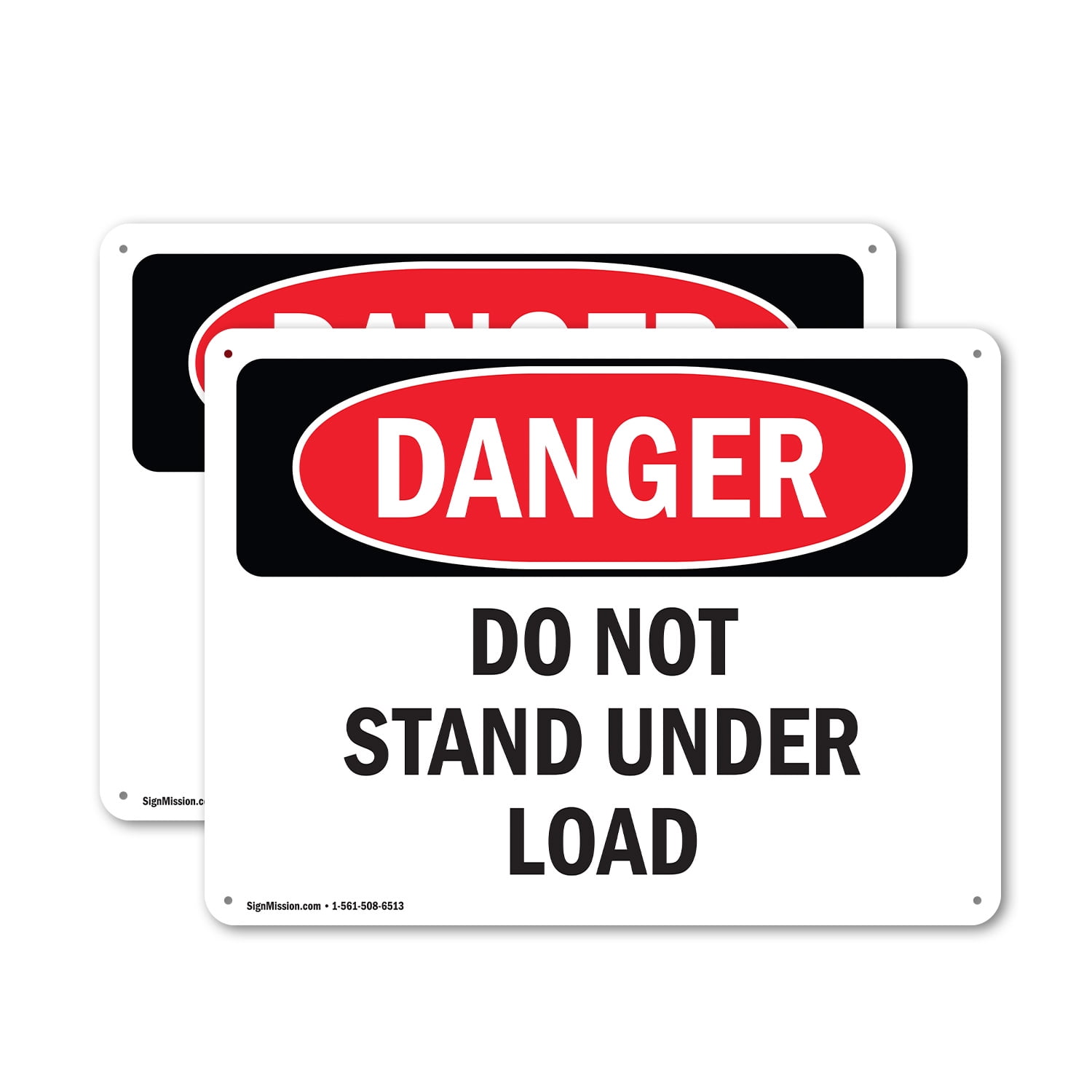 (2 Pack) Do Not Stand Under Load OSHA Danger Sign 18 Inch X 12 Inch ...