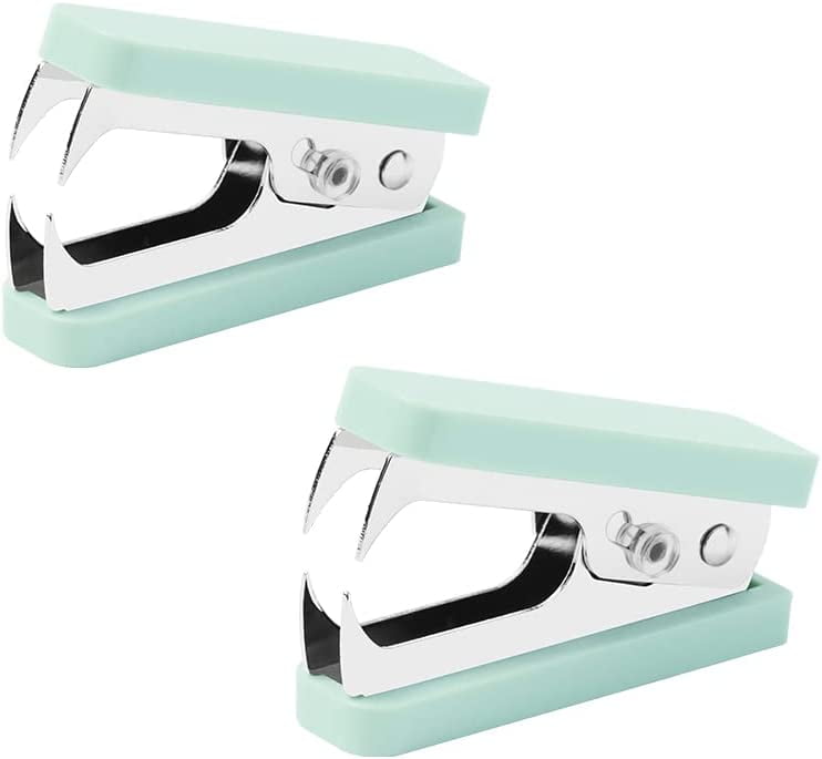 2 Pack Staple Remover Mint Green Staples Puller Tool Metal Jaws Desk ...