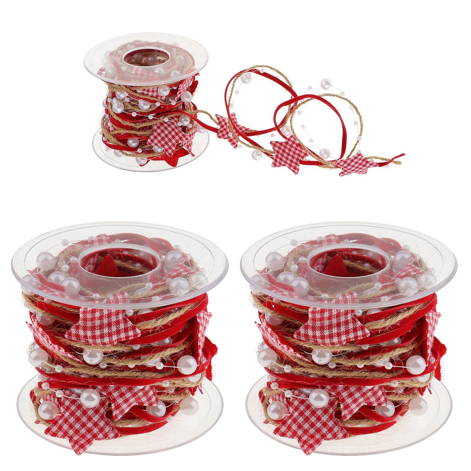 2 Pack Star Beads Ribbon Garland Craft Wreath for Valentines Day ...