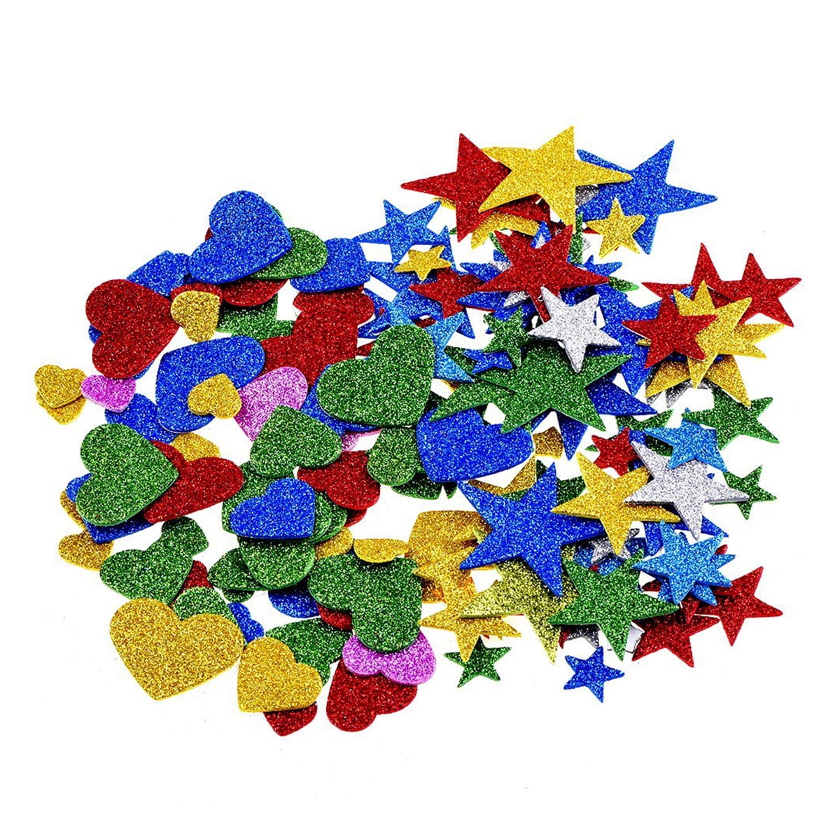 2 Pack Star & Heart Glitter Stickers for Wall Ceiling DIY Projects ...