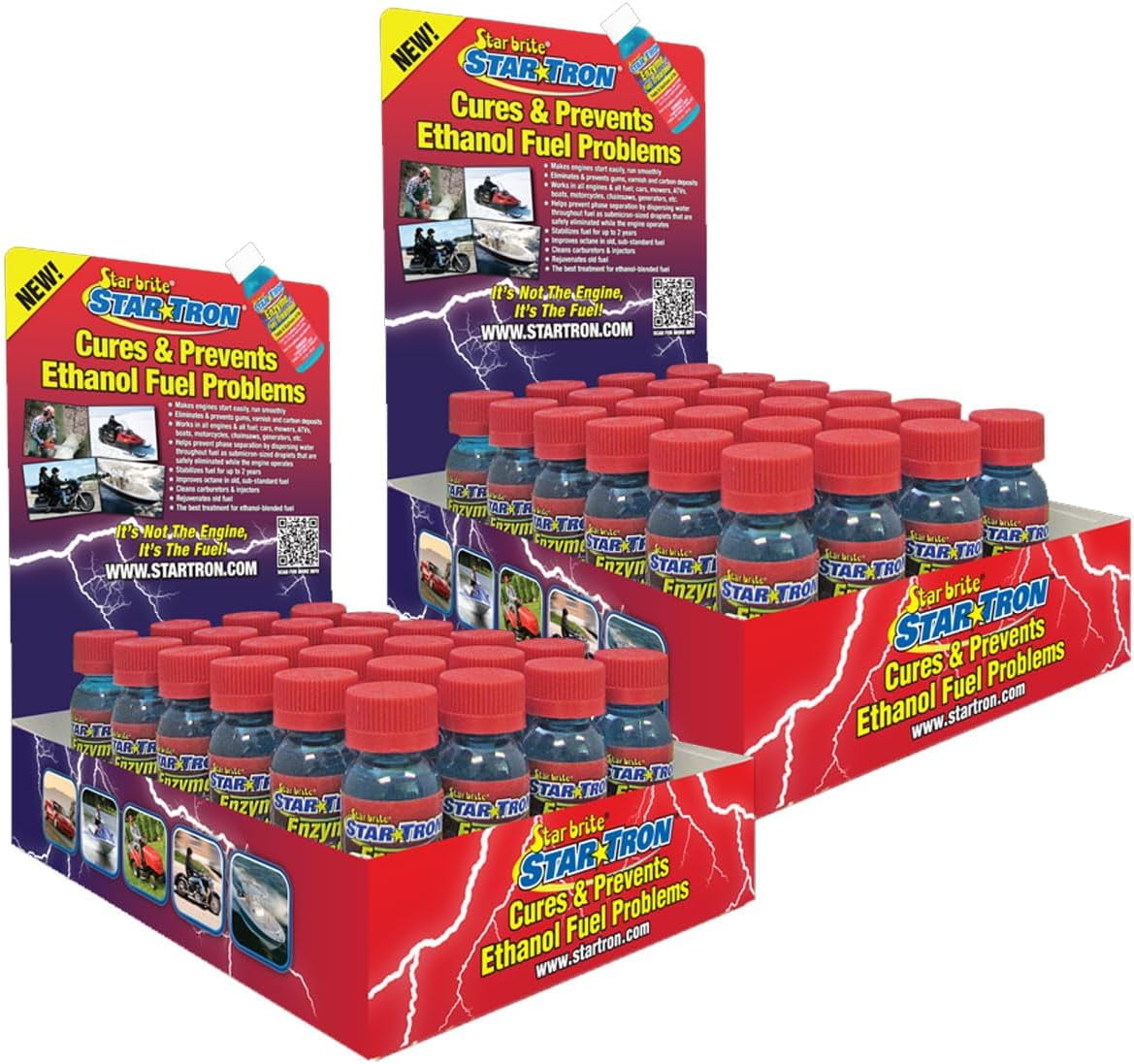 2 Pack StarTron 24 Pack Display Enzyme Fuel Treatment Small Engine ...