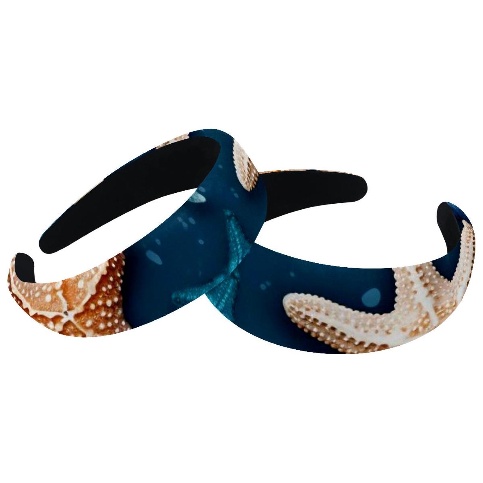 2 Pack Starfish Headbands for Women Fashion Wide Headband Yoga Workout ...