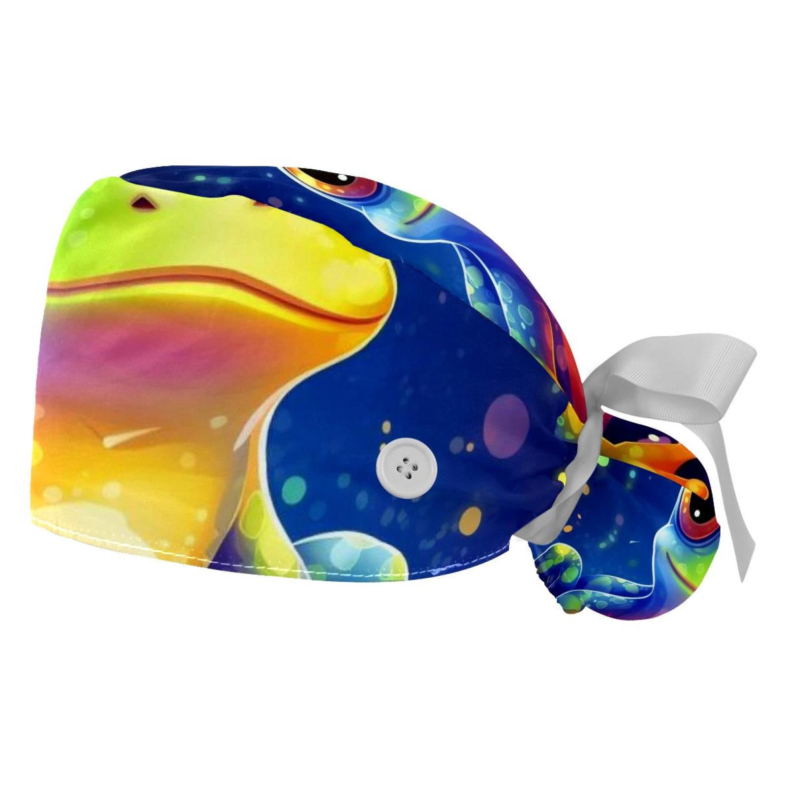 2 Pack Starry Frog Adjustable Bouffant Caps Hats Working Cap for Men ...