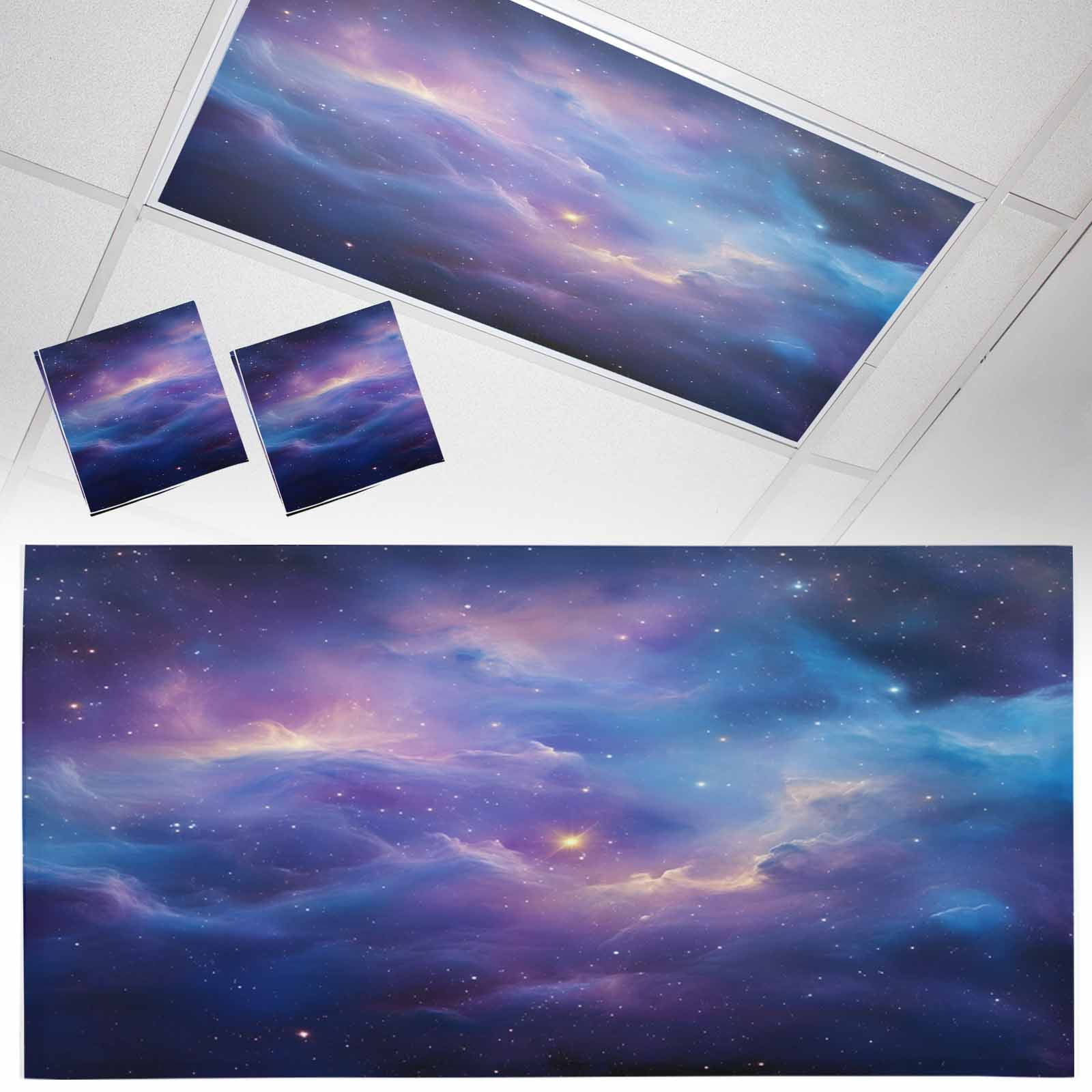 2 Pack Starry Sky Fluorescent Light Covers for Ceiling Lights Purple ...