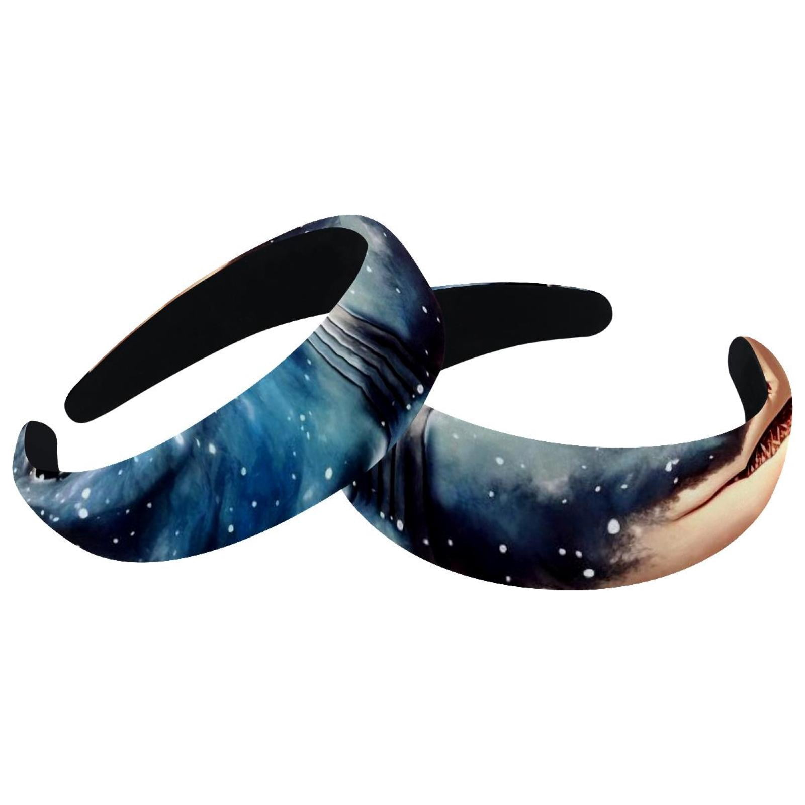 2 Pack Starry Sky Shark Headbands -Wide Fashion Head Bands for Women ...