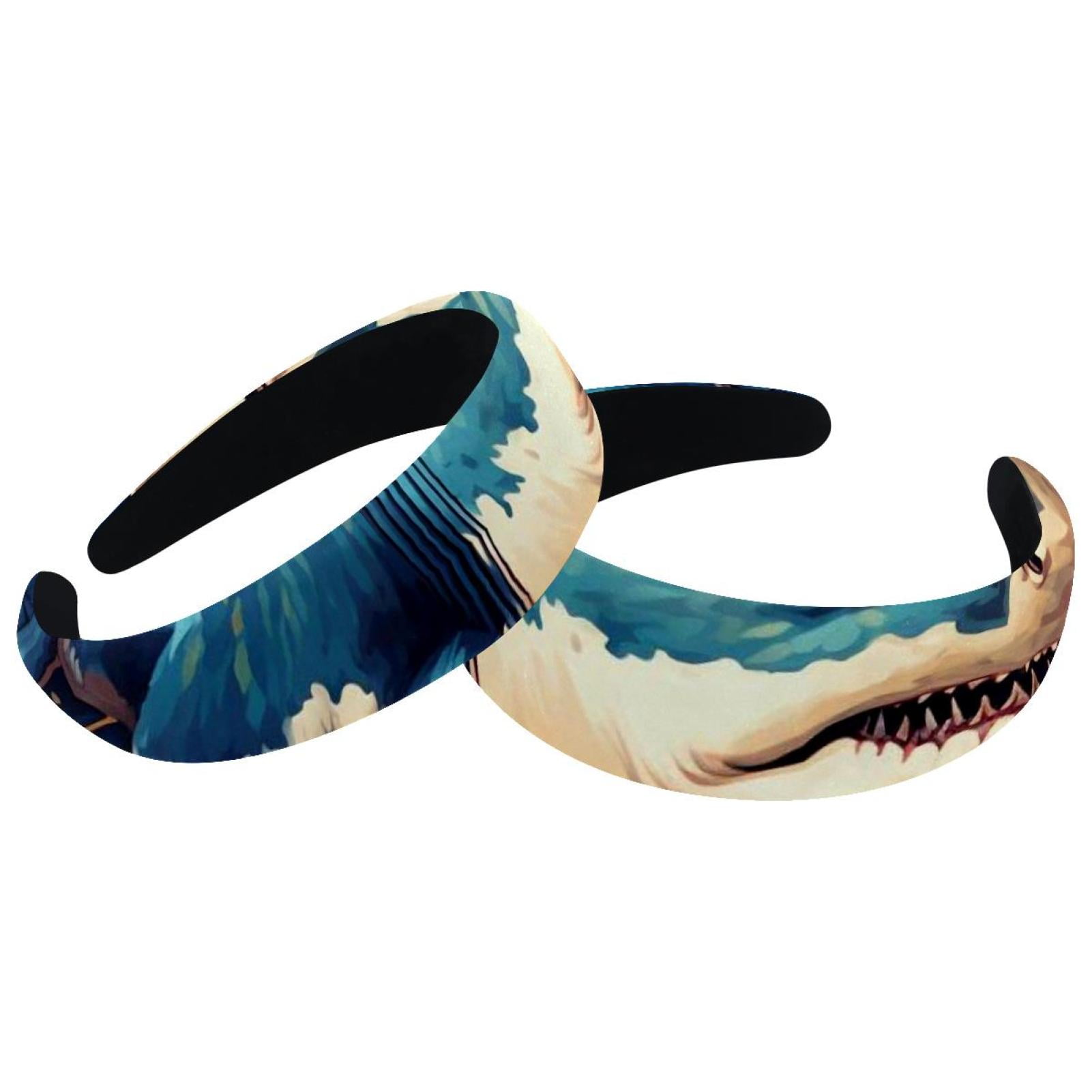 2 Pack Starry Sky Shark Headbands for Women Fashion Wide Headband Yoga ...