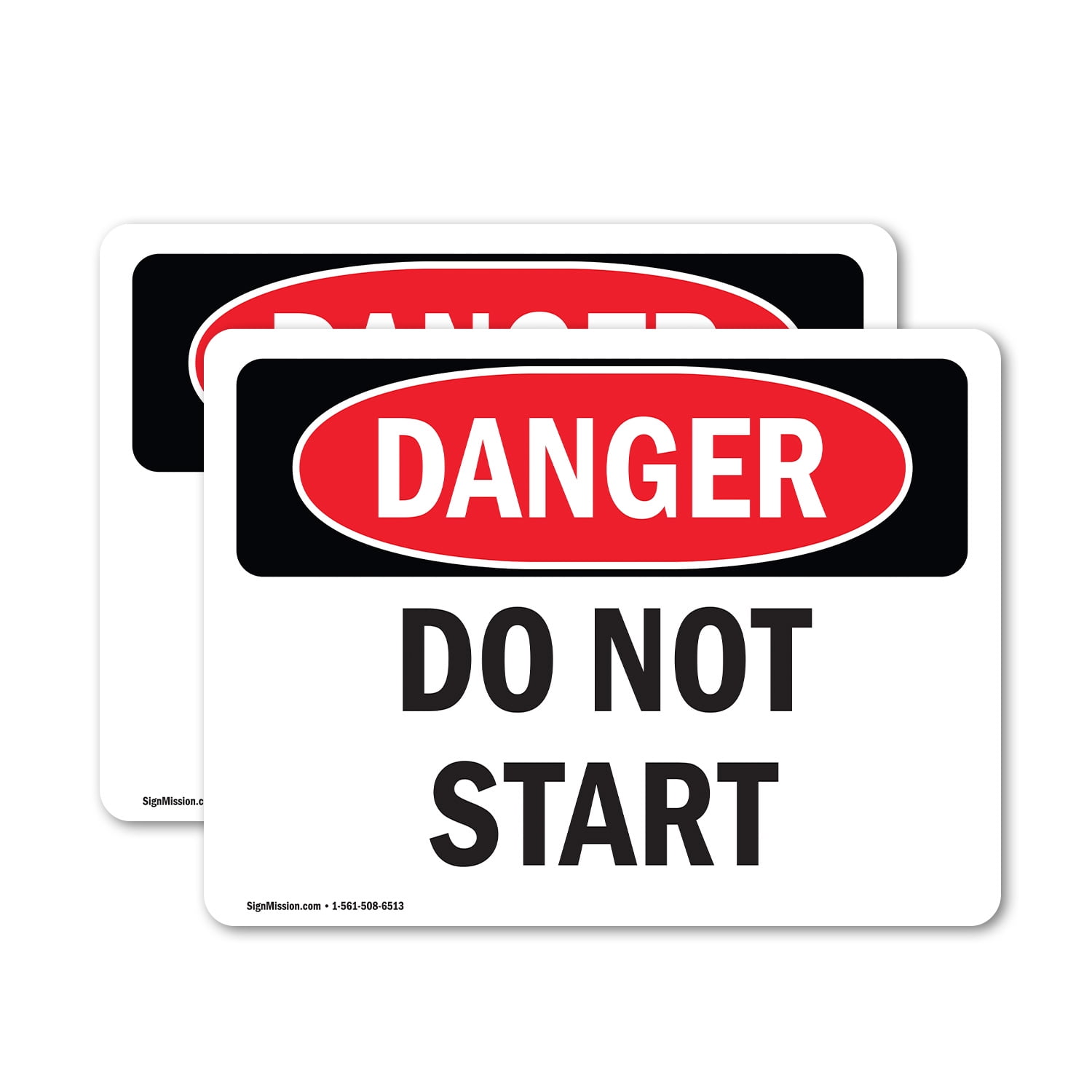 (2 Pack) Do Not Start OSHA Danger Sign 18 Inch X 12 Inch Vinyl Label ...