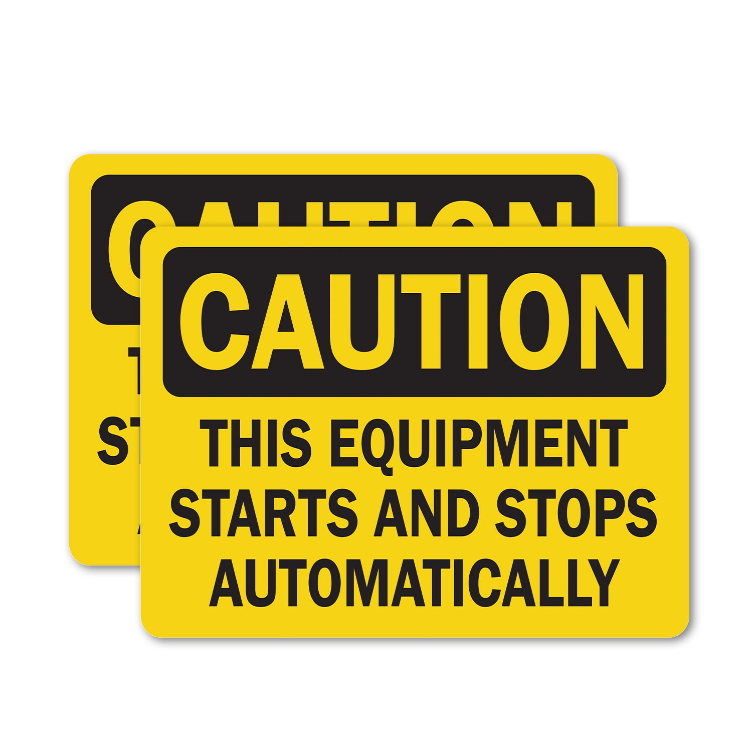 (2 Pack) Starts and Stops OSHA Caution Sign 24 Inch X 18 Inch Vinyl ...