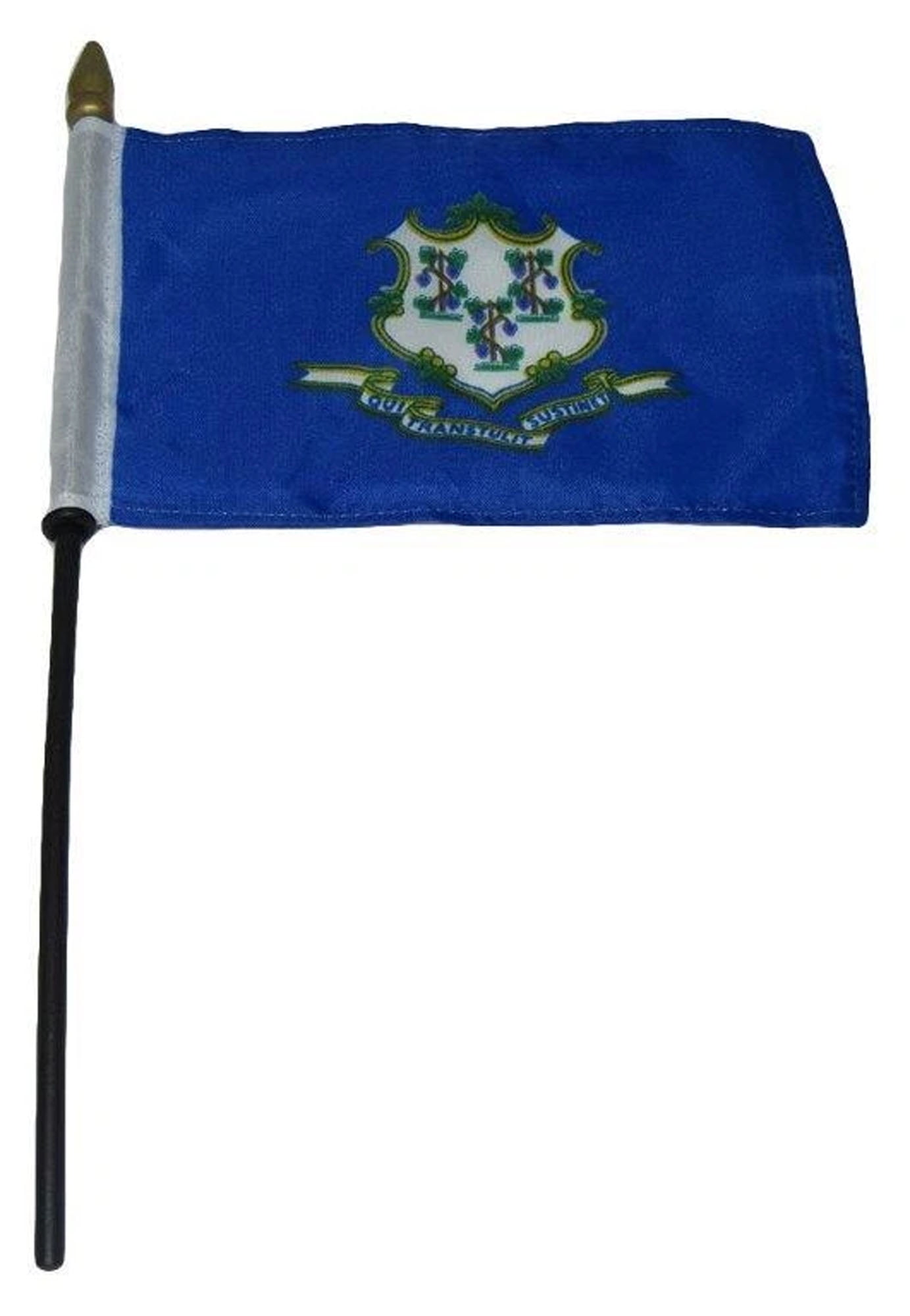 2 Pack State of Connecticut 4"x6" Flag Desk Set Table Wooden Stick ...