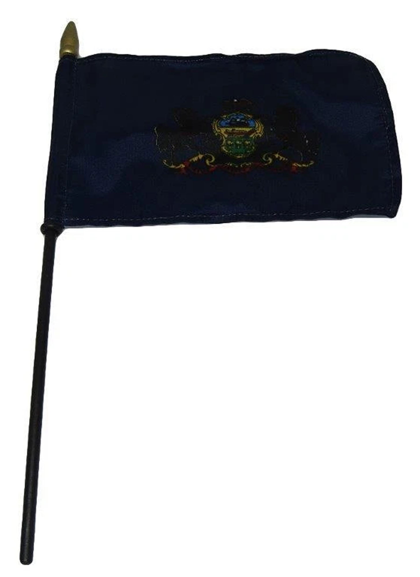 2 Pack State of Pennsylvania 4"x6" Flag Desk Set Table Wooden Stick ...