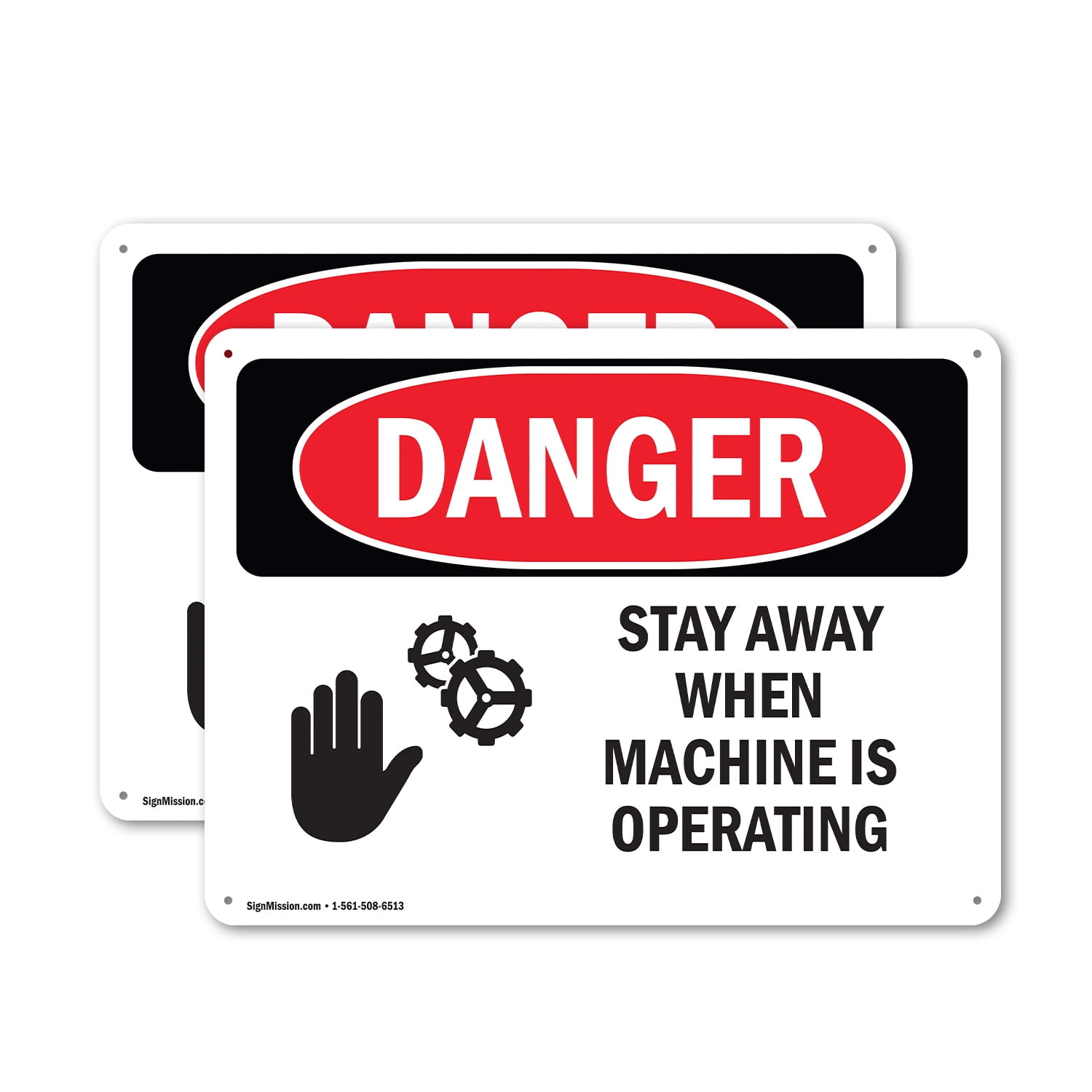 (2 Pack) Stay Away When Machine Is Operating OSHA Danger Sign 10 Inch X ...