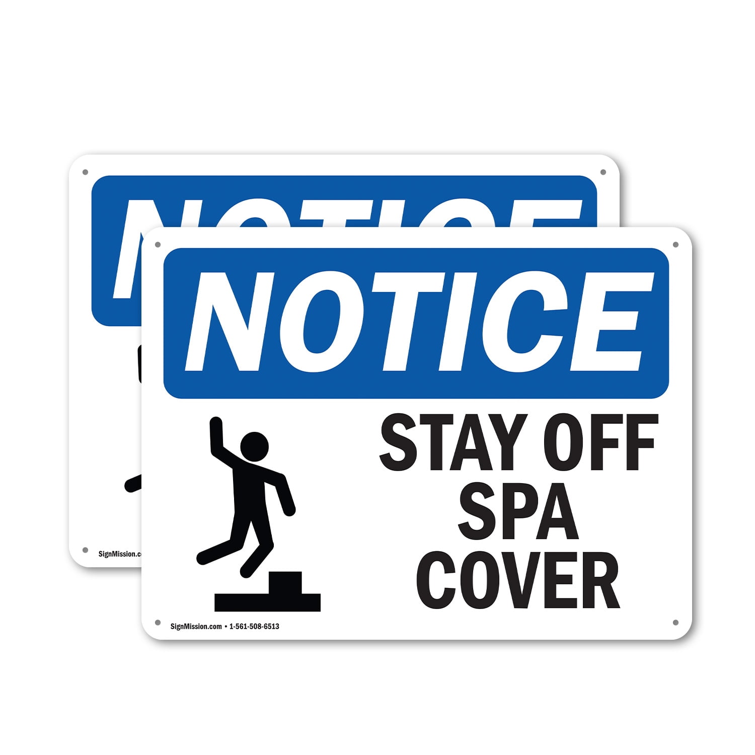 (2 Pack) Stay Off Spa Cover OSHA Notice Sign 24 Inch X 18 Inch Plastic ...