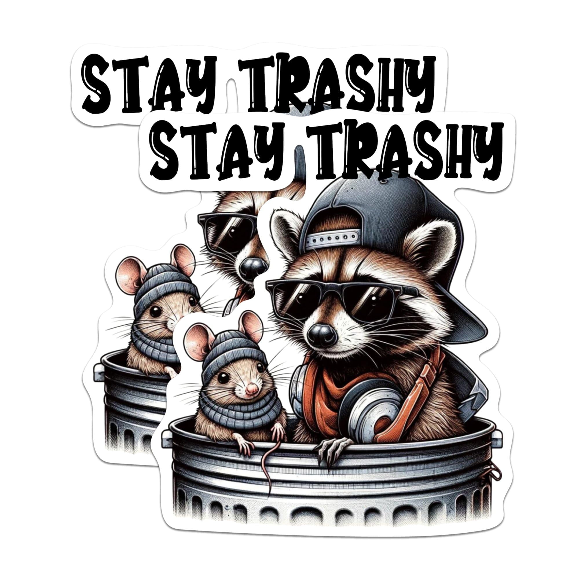 (2 Pack) Stay Trashy Raccoon Stickers - Trash Panda - Funny Raccoon ...