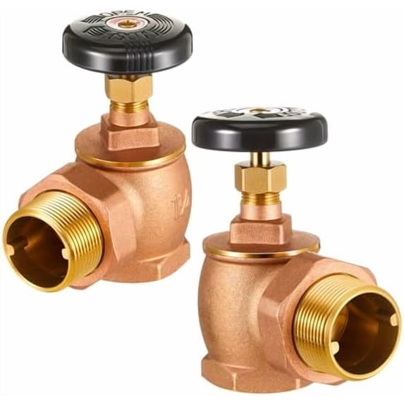2 Pack Steam Radiator Valve Air Vent Temperature Control Brass 1-1/4 in ...