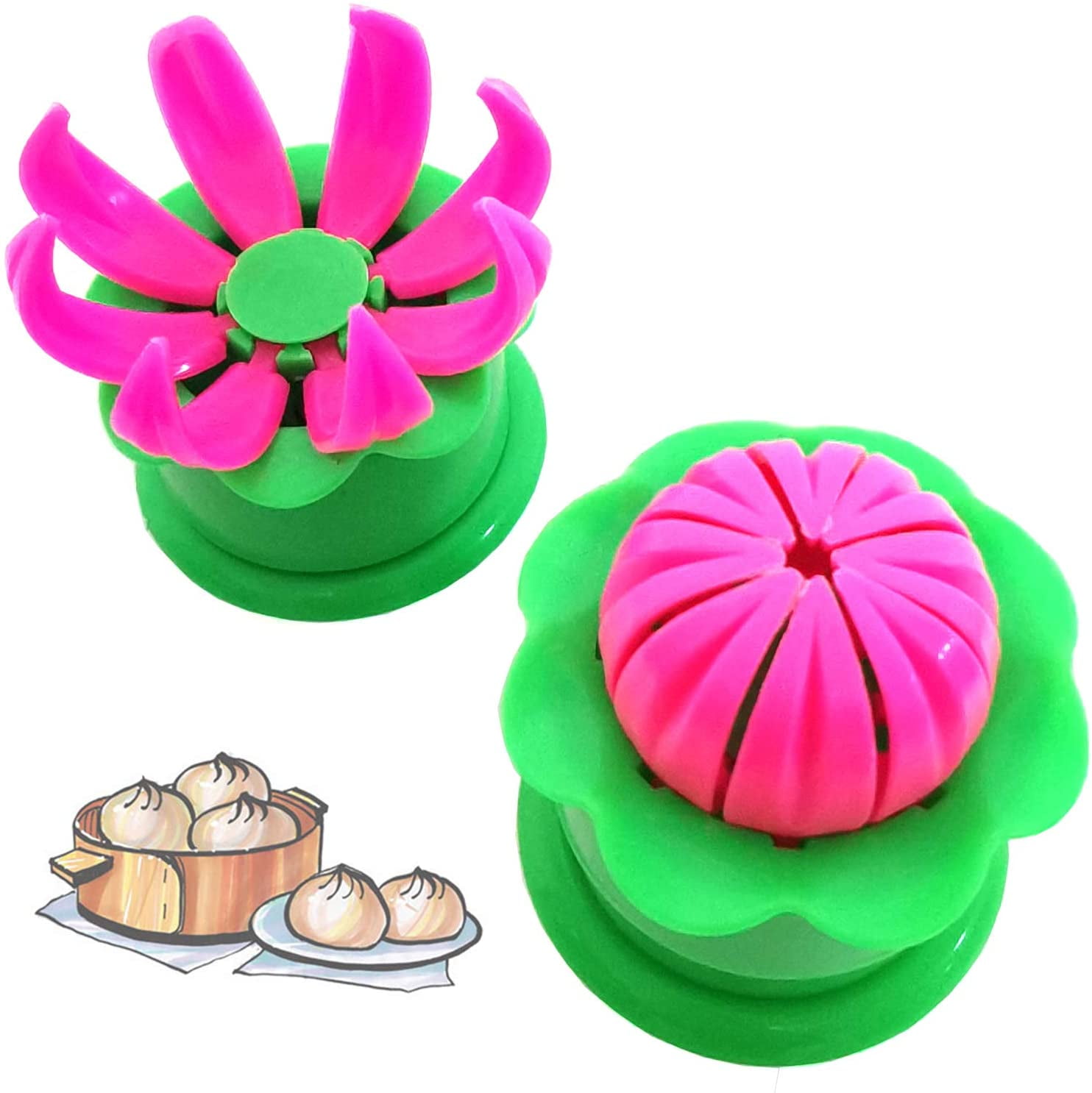 2-Pack Steamed Stuffed Bun Making Mold, Pastry Pie Steam Dumpling Maker ...