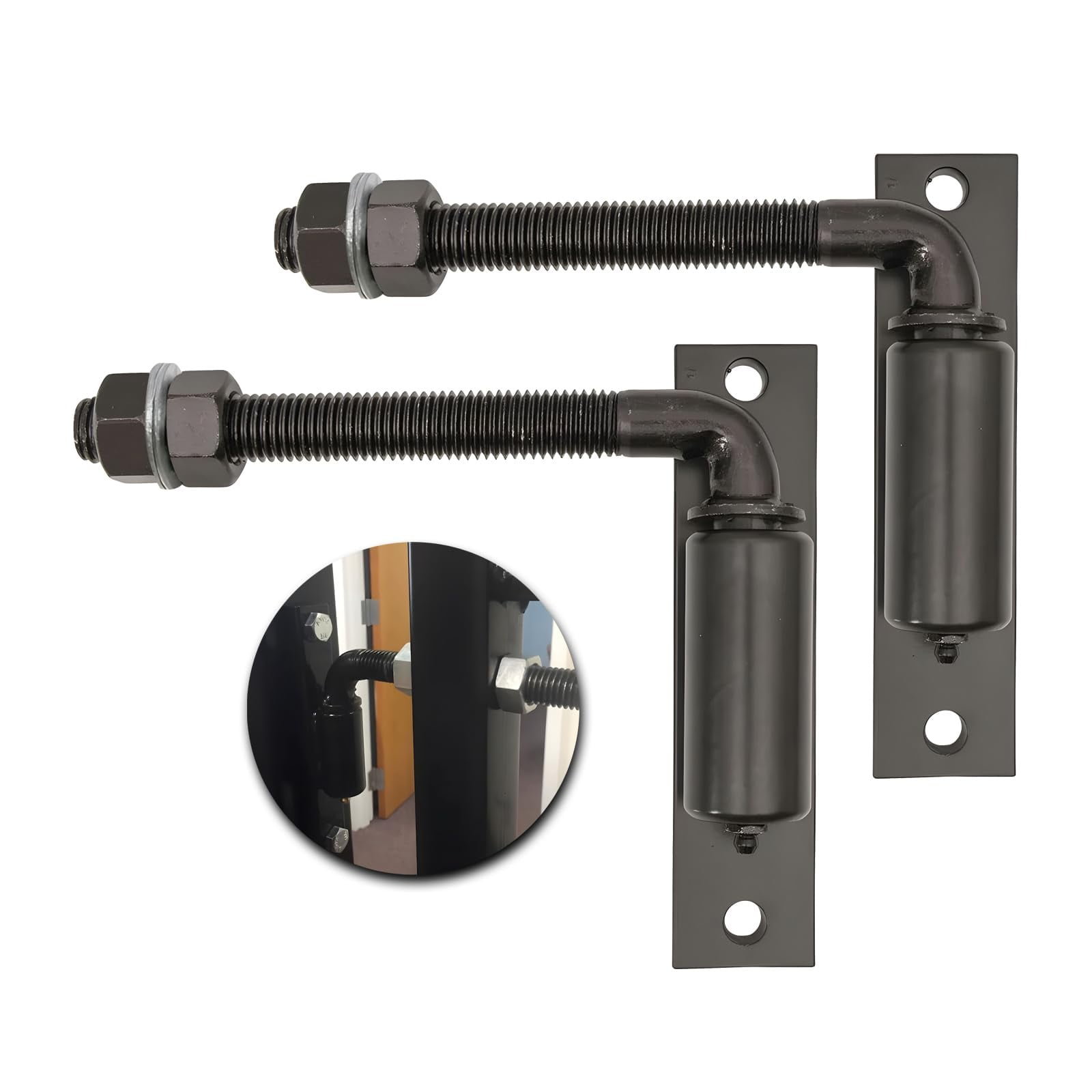 2 Pack Steel J-Bolt Hinge with Plate,Heavy-Duty Welded Hingefor Doors ...