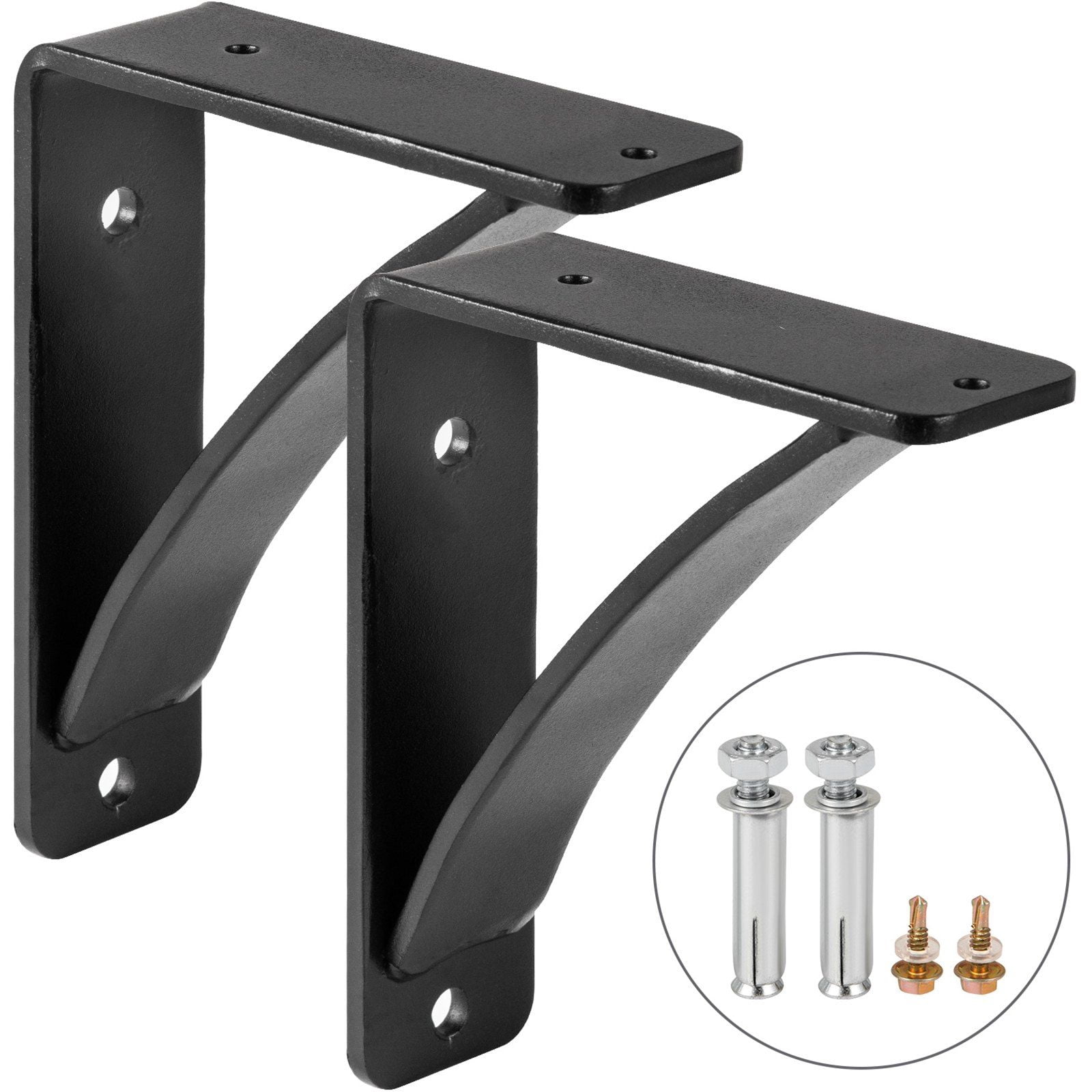 2 Pack Steel Shelf Brackets, Heavy Duty Hand Welded Steel Brackets ...