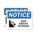 (2 Pack) Steep Drop Off No Passage Sign - Walmart.com