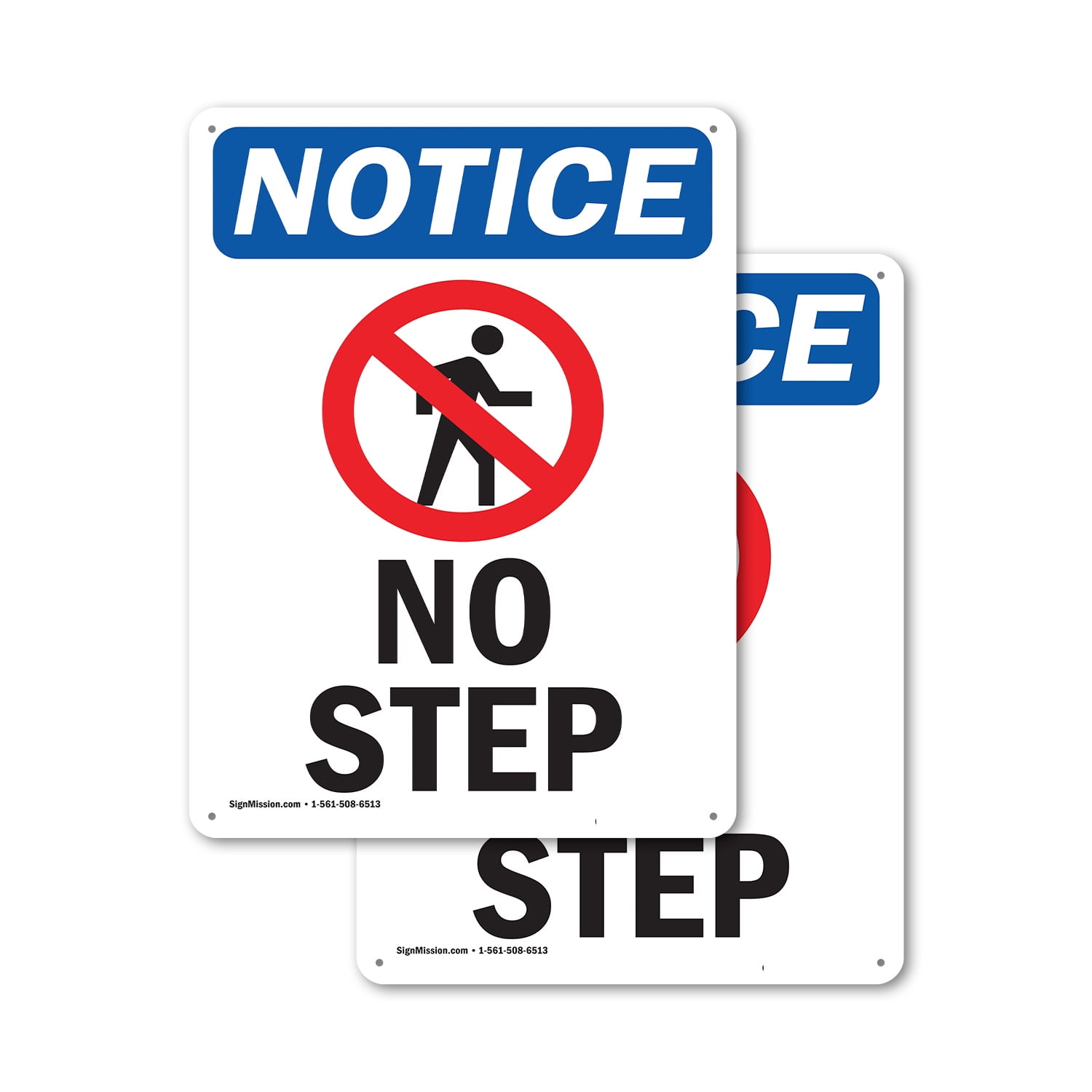 (2 Pack) No Step OSHA Notice Sign 12 Inch X 18 Inch Indoor / Outdoor ...