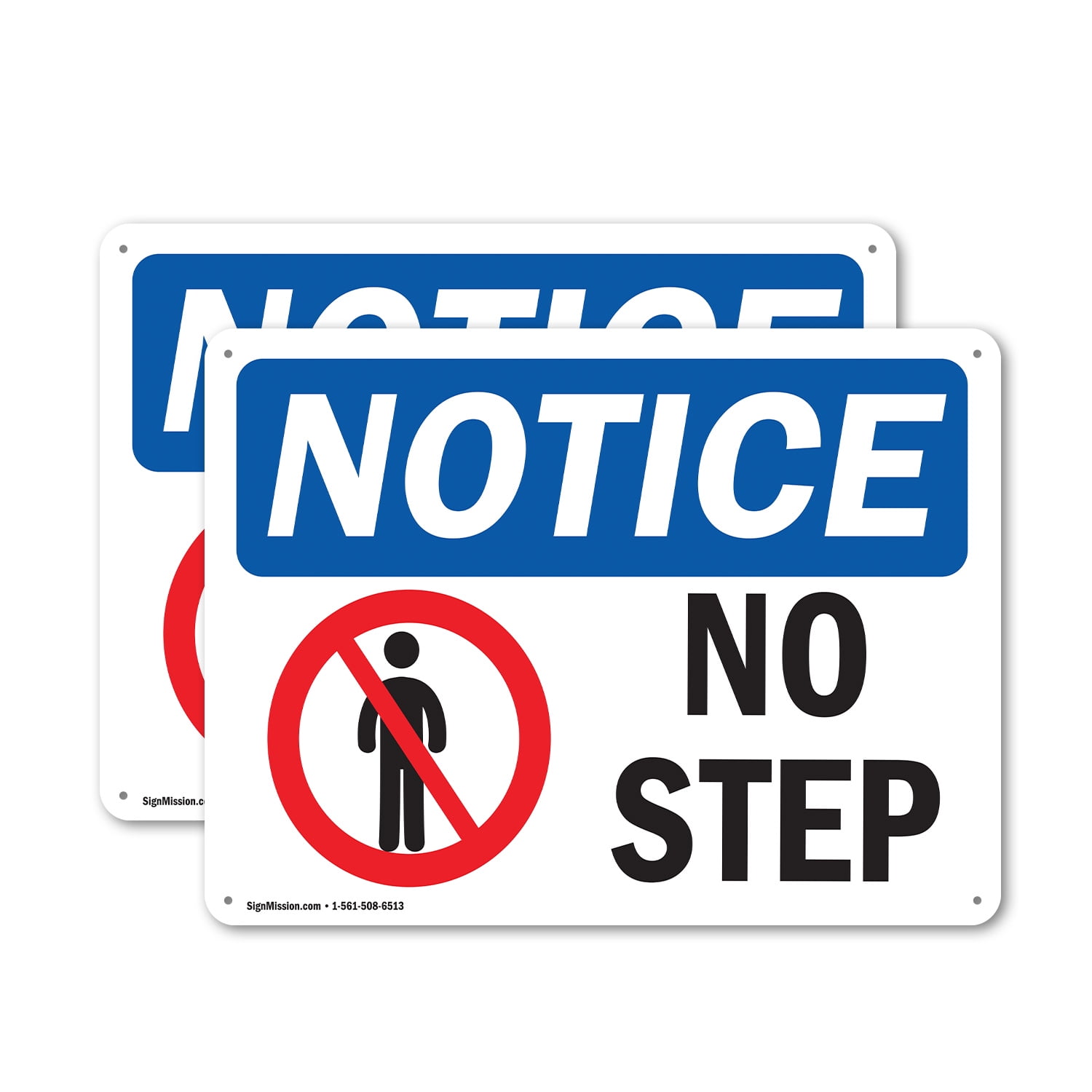 (2 Pack) No Step OSHA Notice Sign 18 Inch X 12 Inch Indoor / Outdoor ...