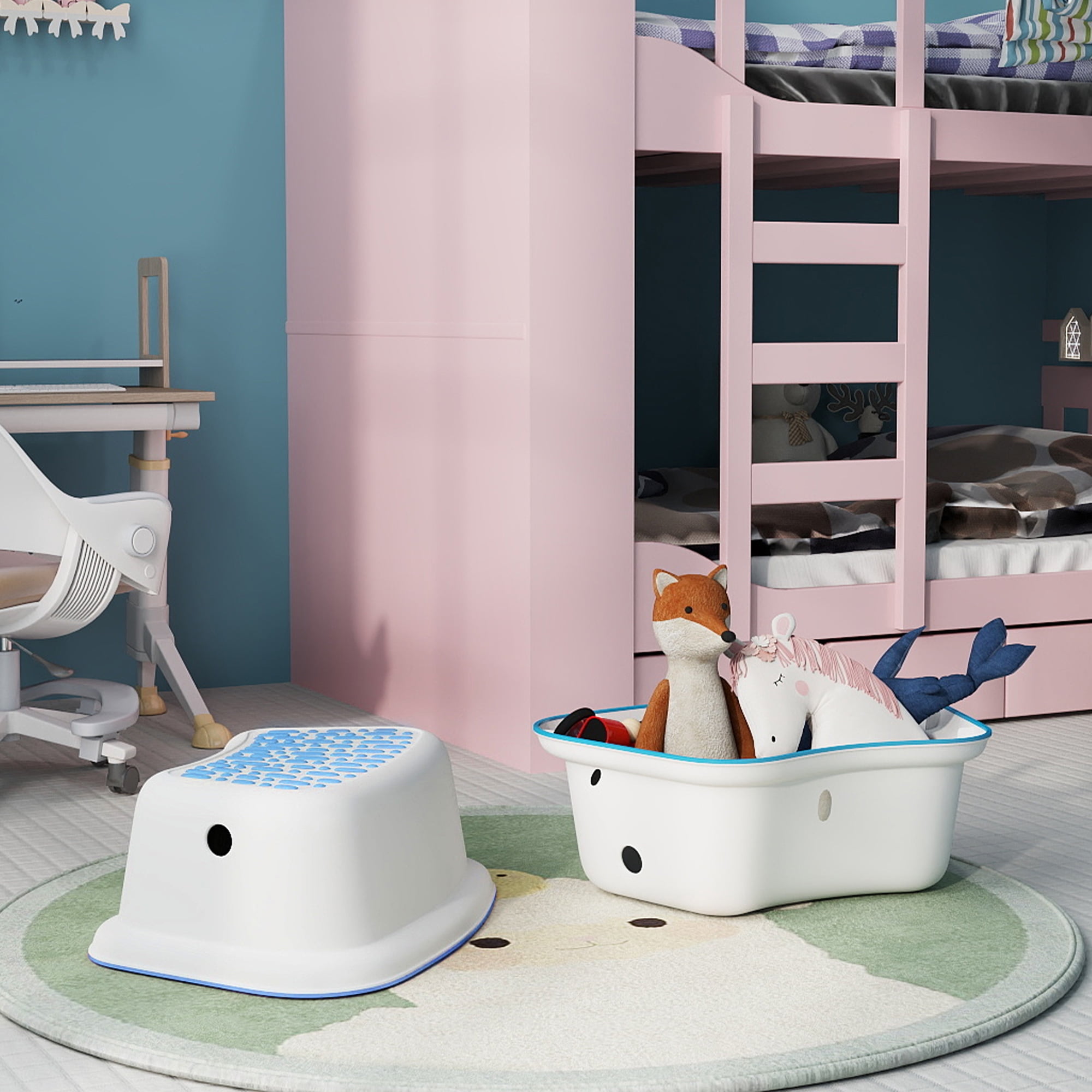 2 Pack Step Stool for Kids, Toddler Stepping Stool with Anti-Slip ...