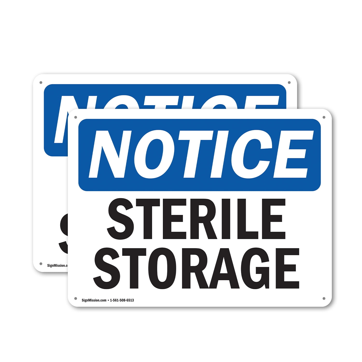 (2 Pack) Sterile Storage OSHA Notice Sign 18 Inch X 12 Inch Indoor ...