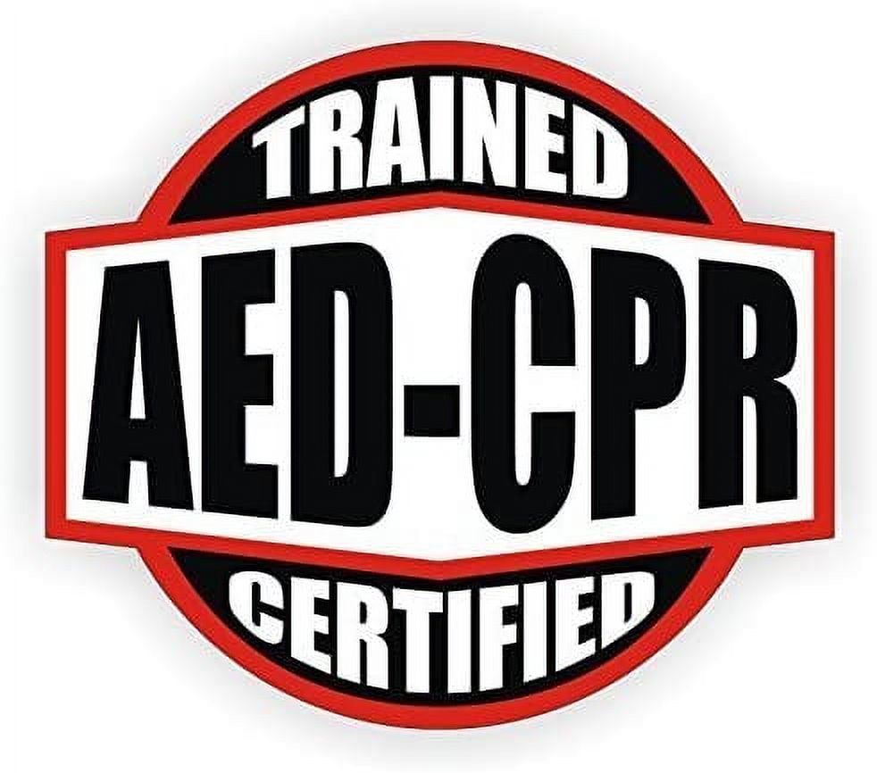 2 Pack - StickerDad® AED - CPR Trained Certified V2 - Full Color ...