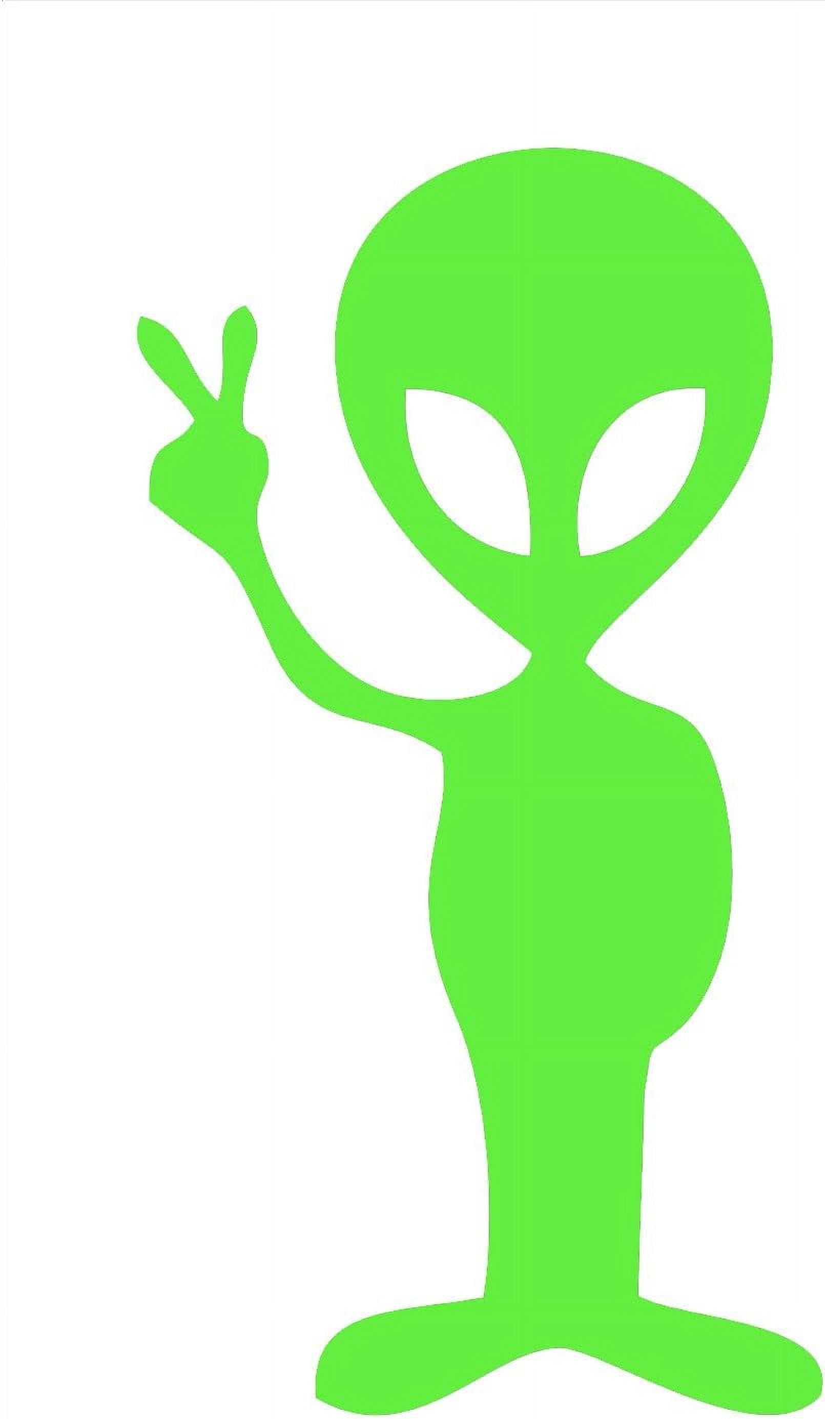 2 Pack - StickerDad® Alien Peace Sign Vinyl Decal - Size:4", Color ...