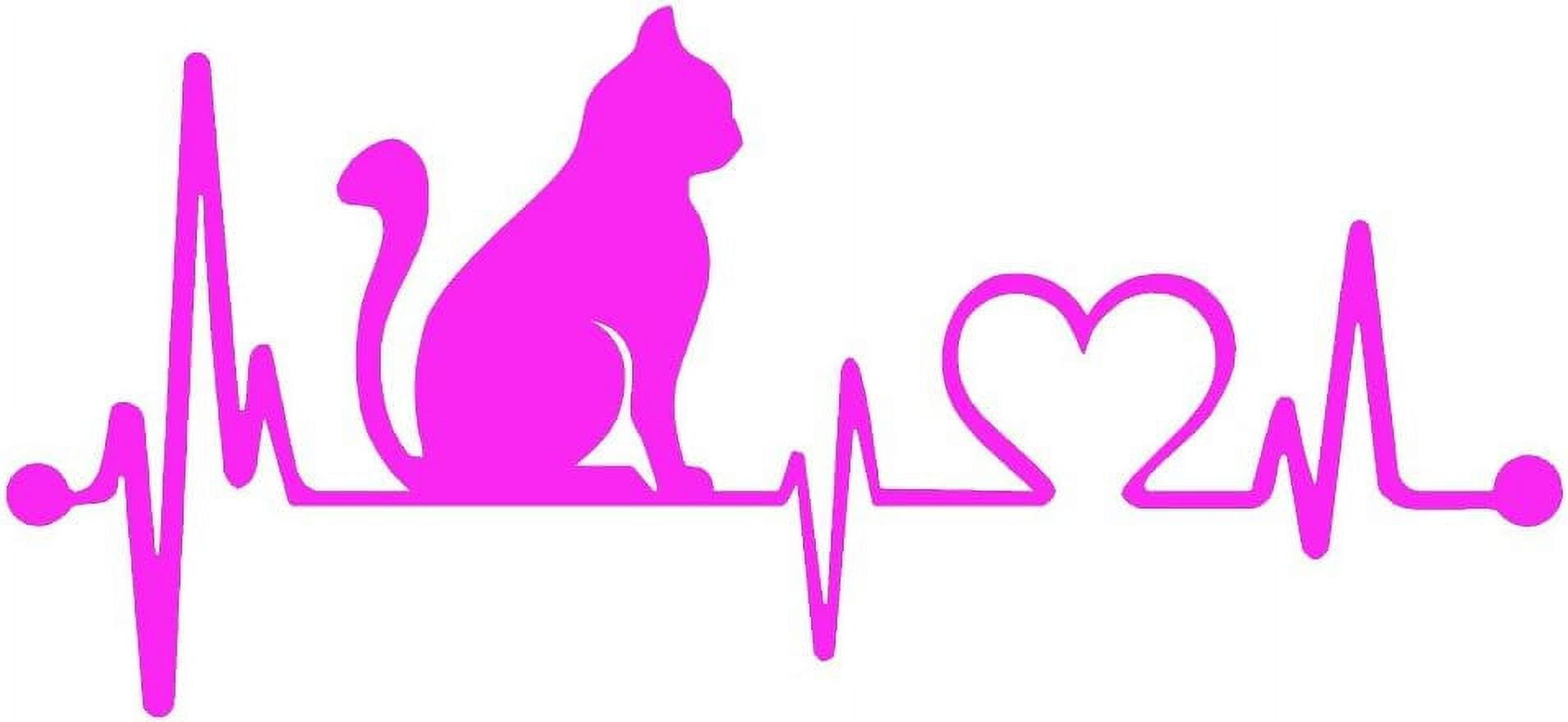 2 Pack - StickerDad® CAT Heartbeat V1 Lifeline Vinyl Decal (Size: 8 ...