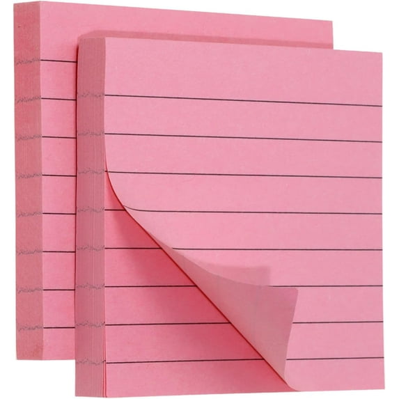 2 Pack Sticky Notes with Line 7.5x7.5cm Self-Stick Book Tabs Paper ...