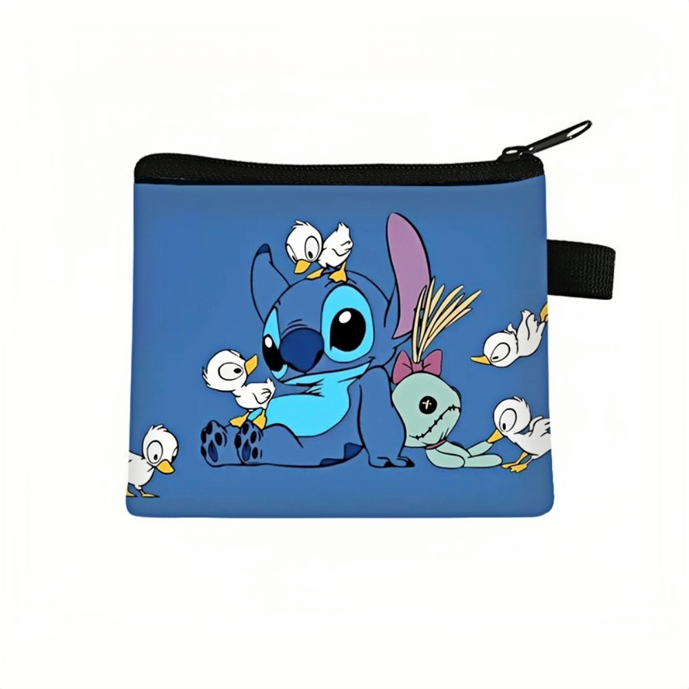 2-Pack Stitch Kawaii Anime Mini Wallet Set -Zippered Coin Purse ...