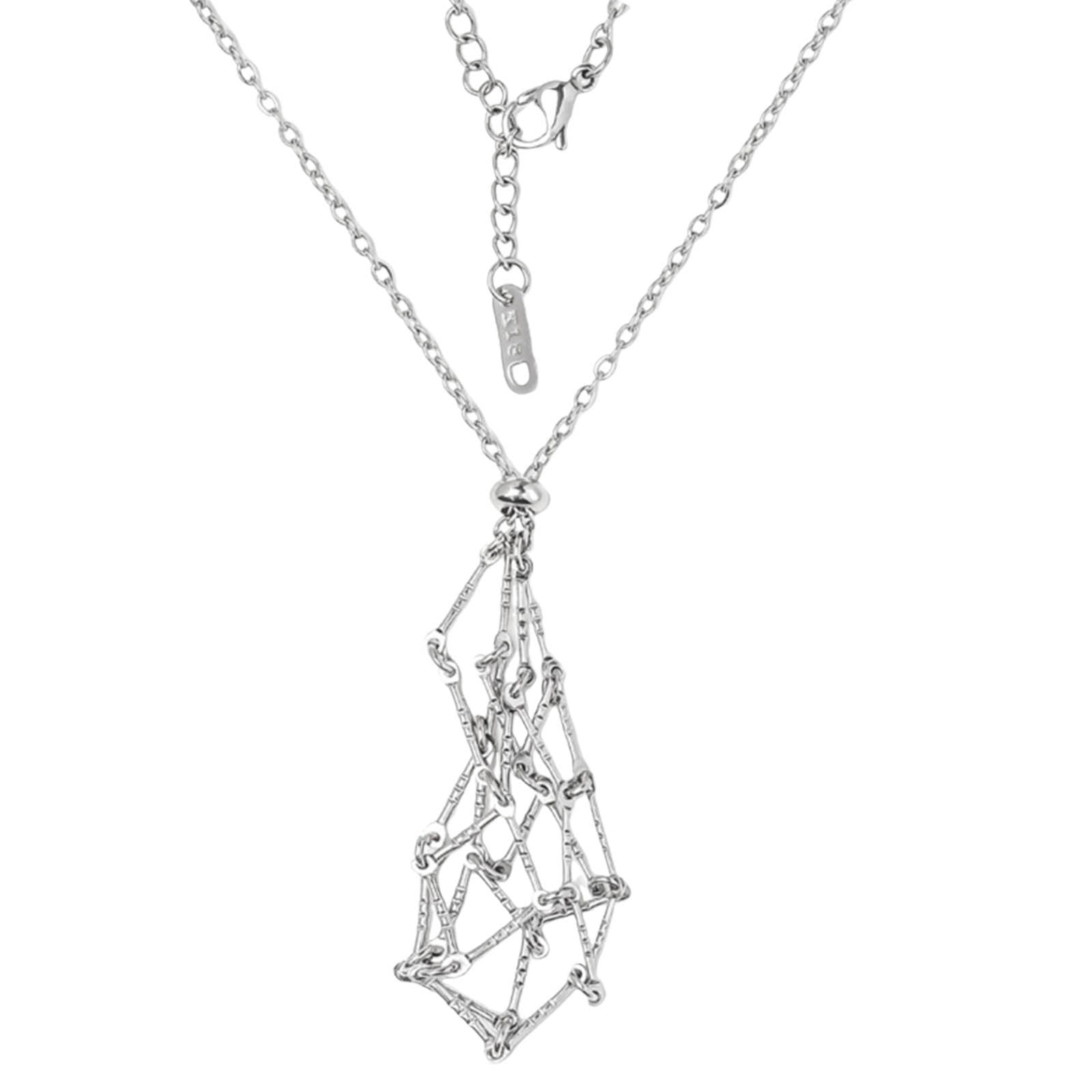 (2-Pack) Stone Holder Necklace Adjustable Diamond Necklace for Women ...