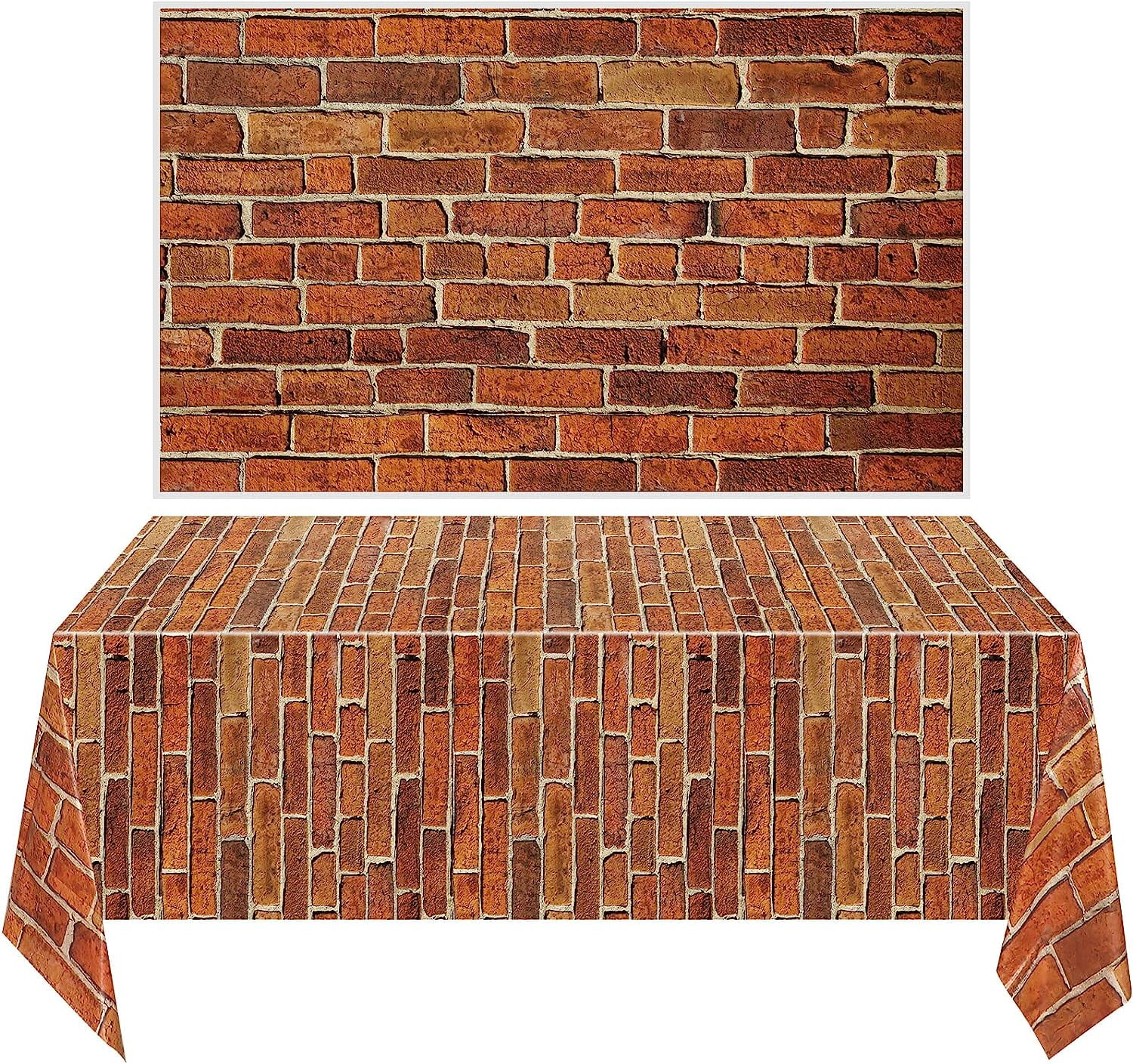 2-Pack Stone Wall Scene Setter Backdrop Curtain Tablecloth 4.5 x 9 Ft ...