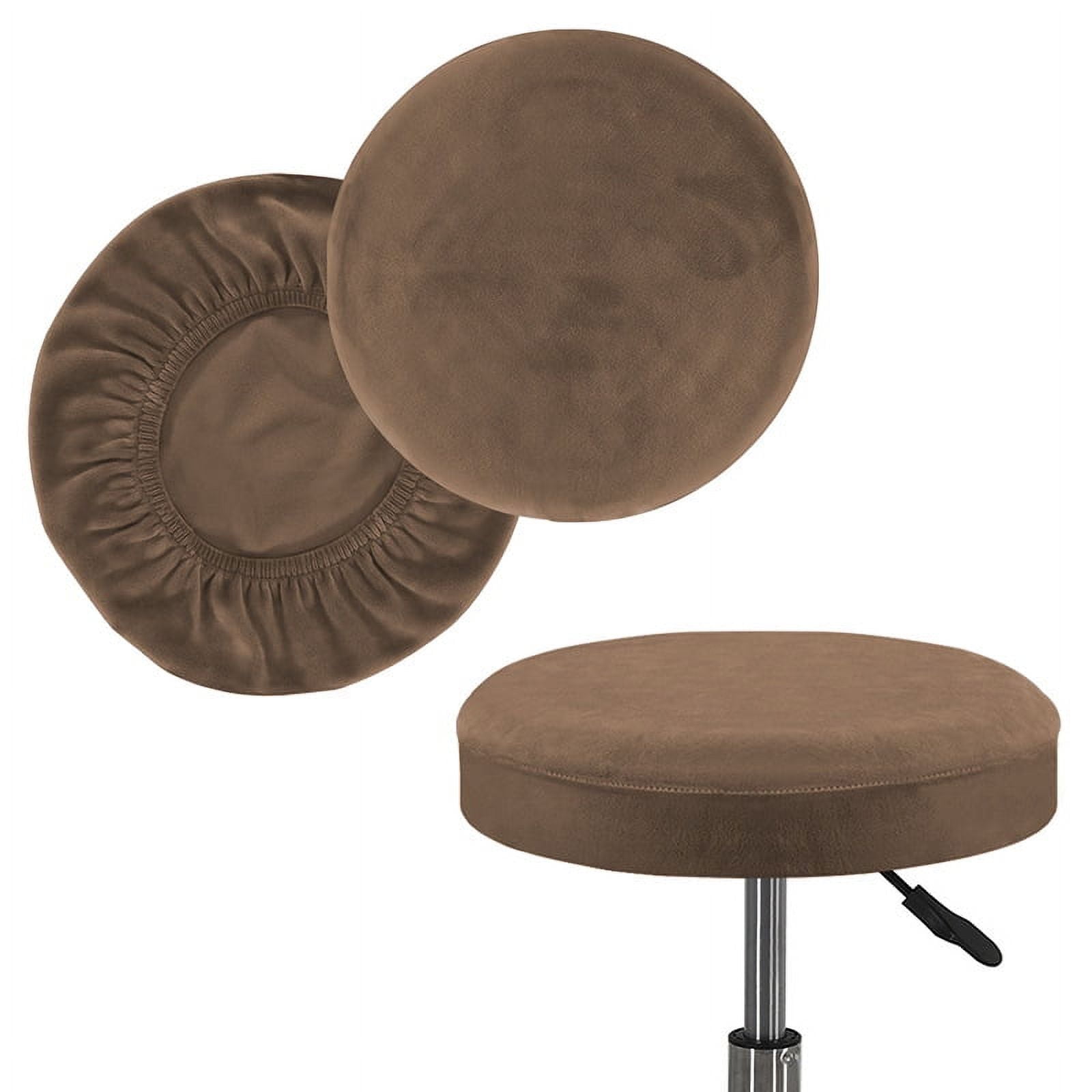 2 Pack Stool Cover Velvet Round Bar Stool Cover Protector Round Seat ...