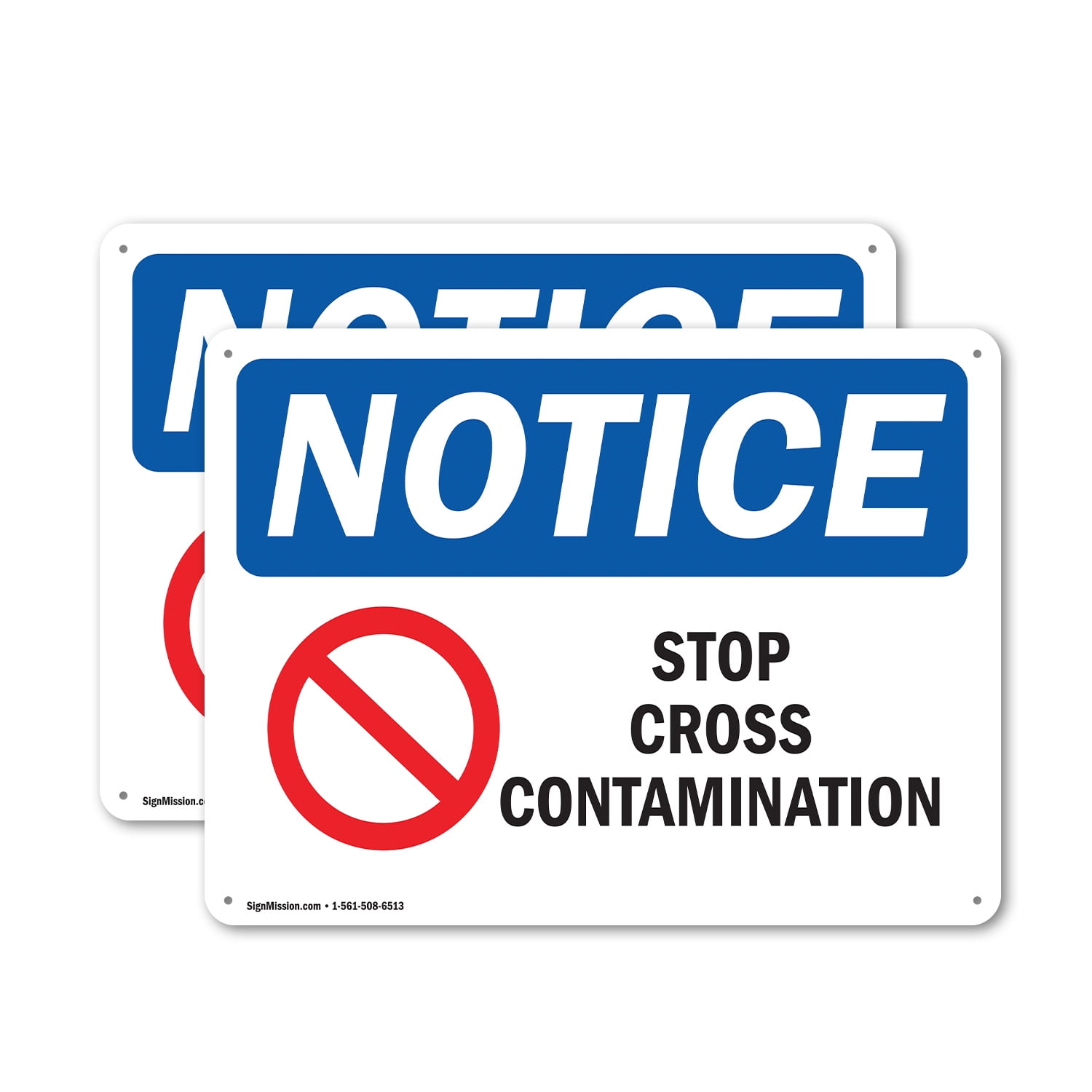 (2 Pack) Stop Cross Contamination OSHA Notice Sign 24 Inch X 18 Inch ...