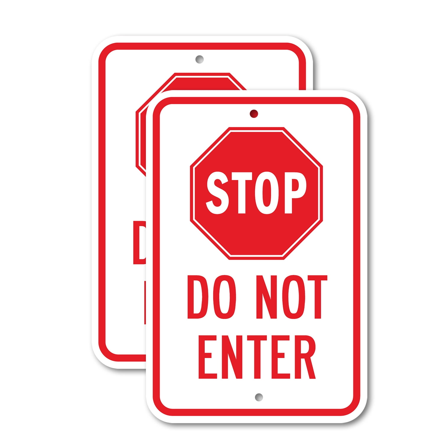 (2 Pack) Stop Do Not Enter | 12" X 18" Heavy-Gauge Aluminum Sign | Rust ...