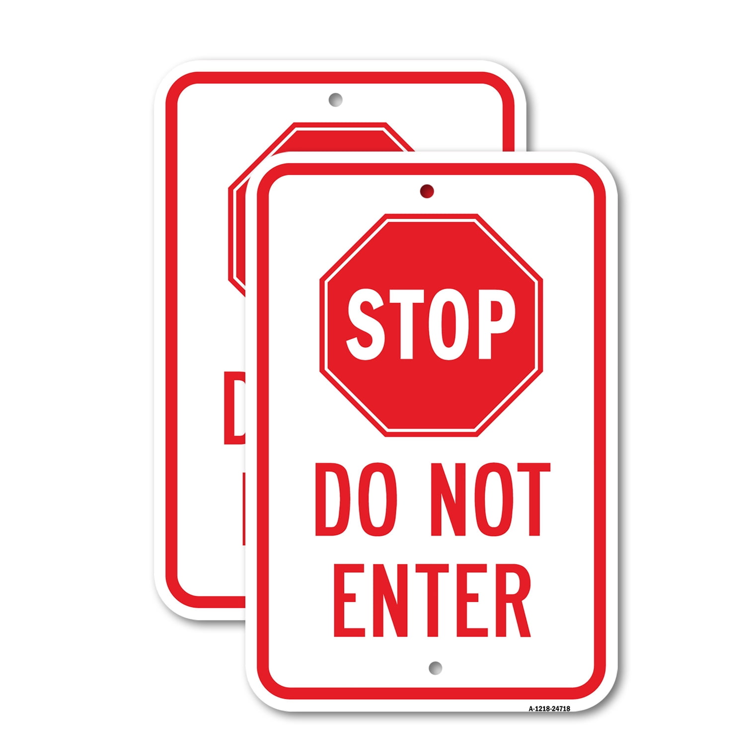 (2 Pack) Stop Do Not Enter | 18" X 24" Heavy-Gauge Aluminum Sign | Rust ...