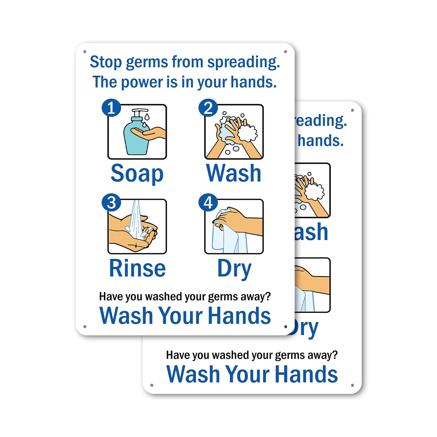 (2 Pack) Stop Germs OSHA Notice Sign 18 Inch X 24 Inch Indoor / Outdoor ...