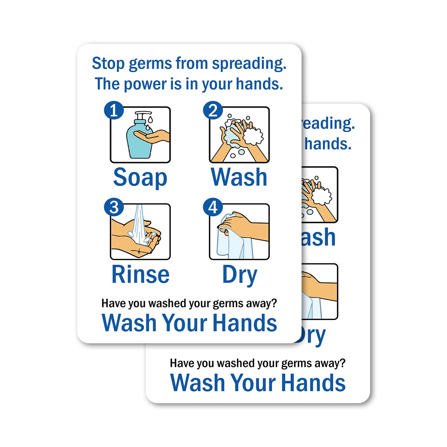 (2 Pack) Stop Germs OSHA Notice Sign 5 Inch X 3.5 Inch Vinyl Label ...