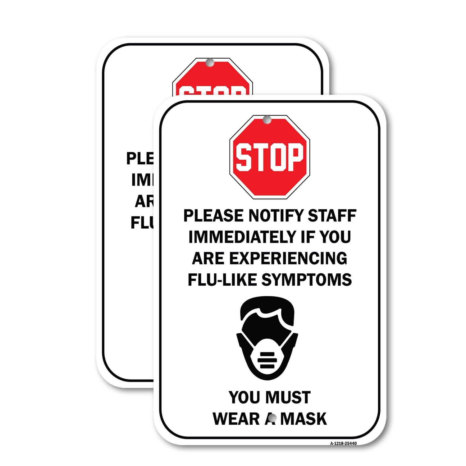 (2 Pack) Stop Notify Staff If You Are Experiencing Flu-like Symptoms ...