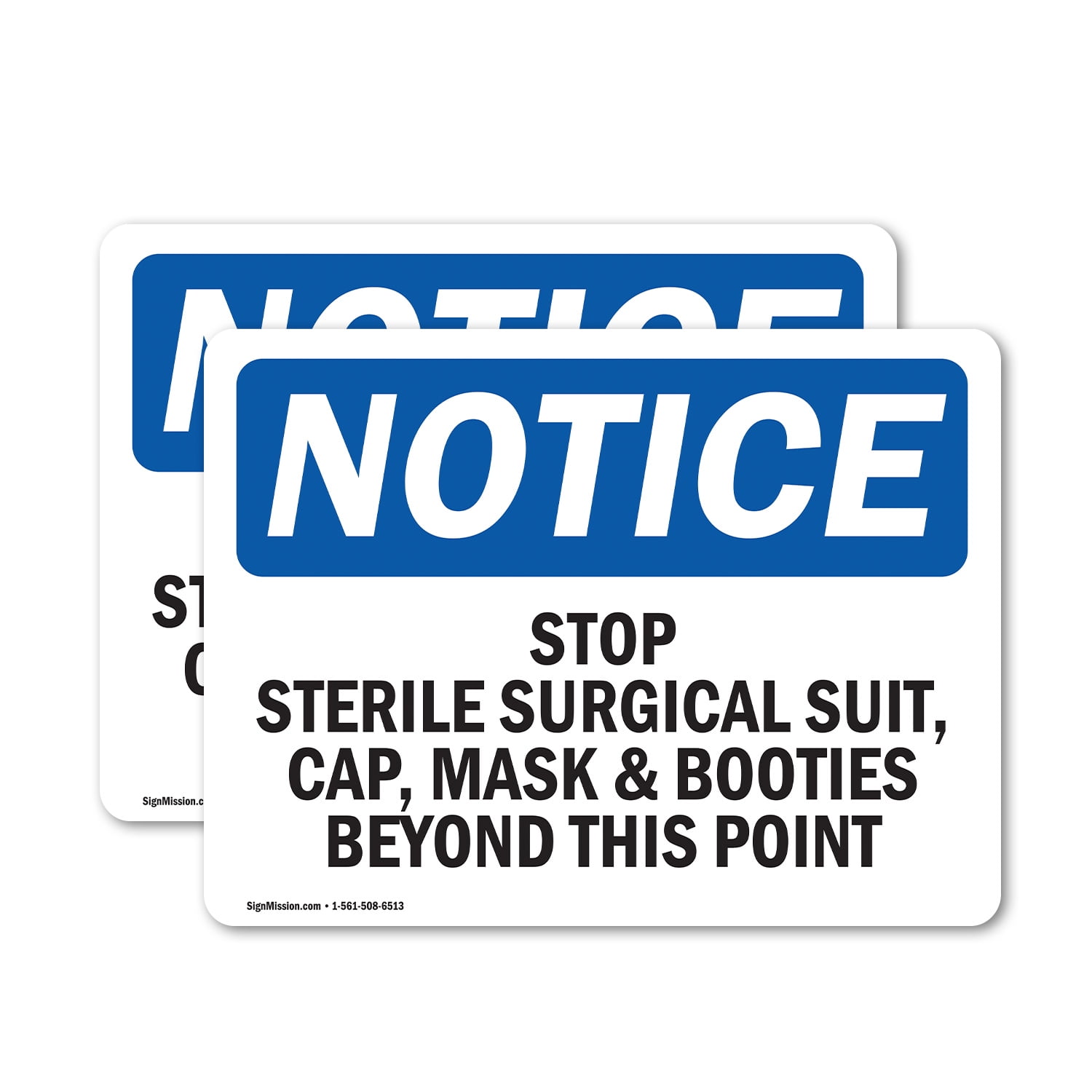 (2 Pack) Stop Sterile Surgical Suit Cap Mask & OSHA Notice Sign ...