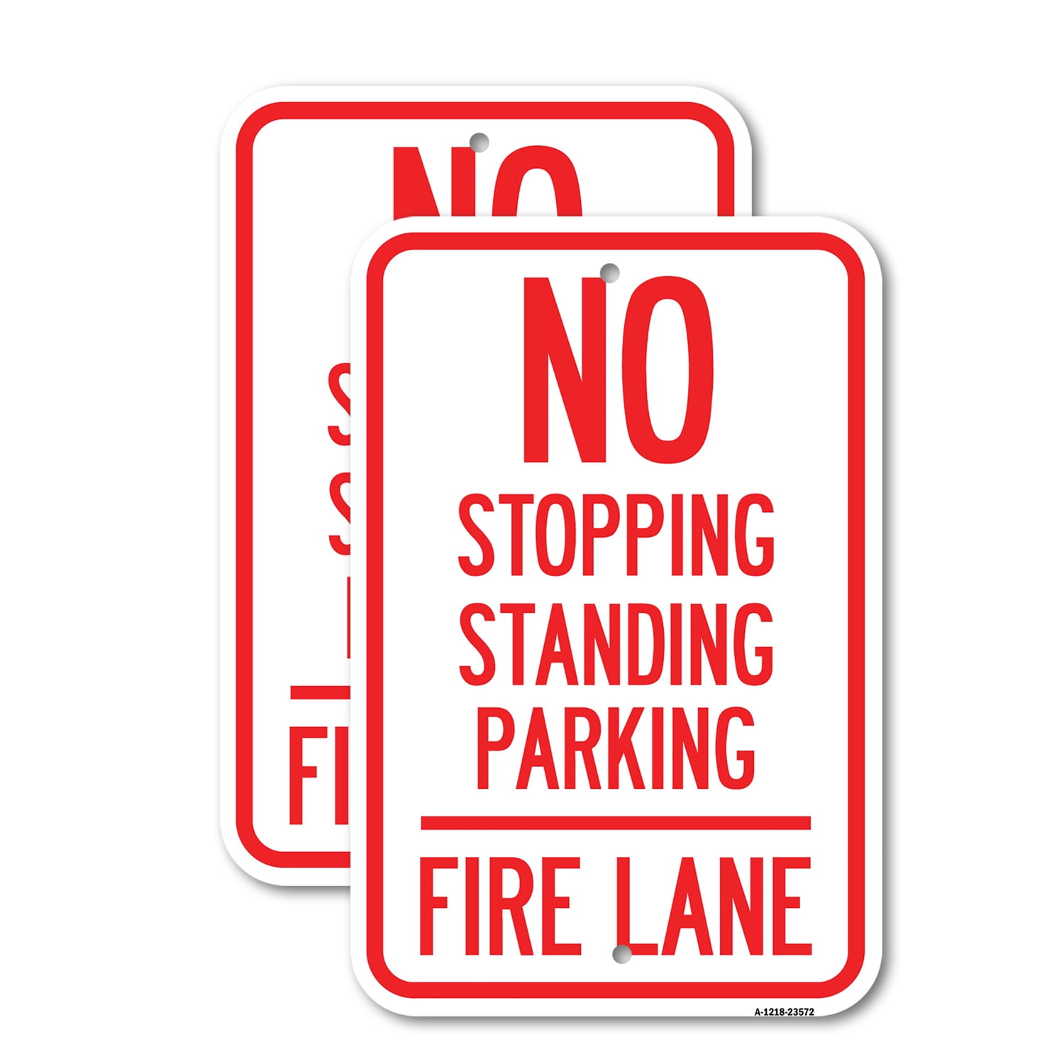 (2 Pack) No Stopping Standing Parking - Fire Lane | 18" X 24" Heavy ...