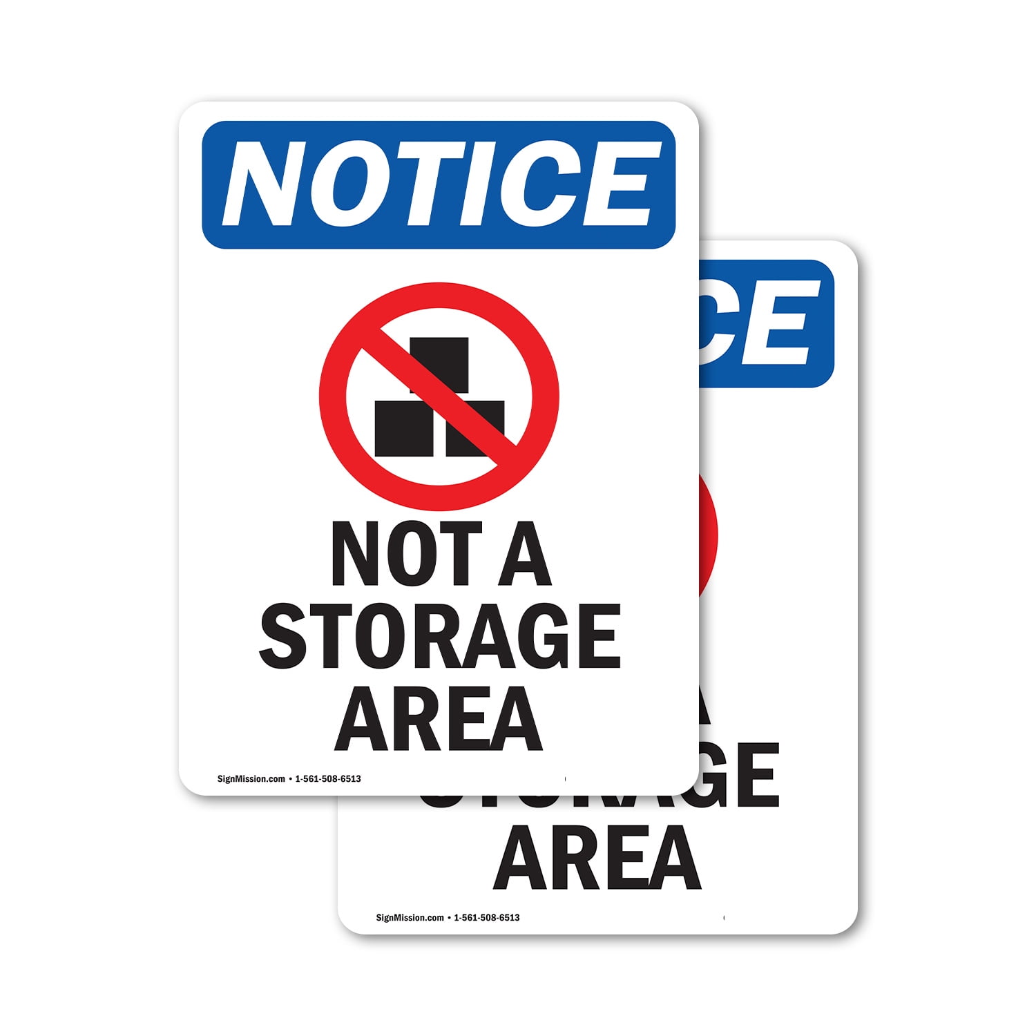 (2 Pack) Not A Storage Area Sign With Symbol OSHA Notice Sign 7 Inch X ...