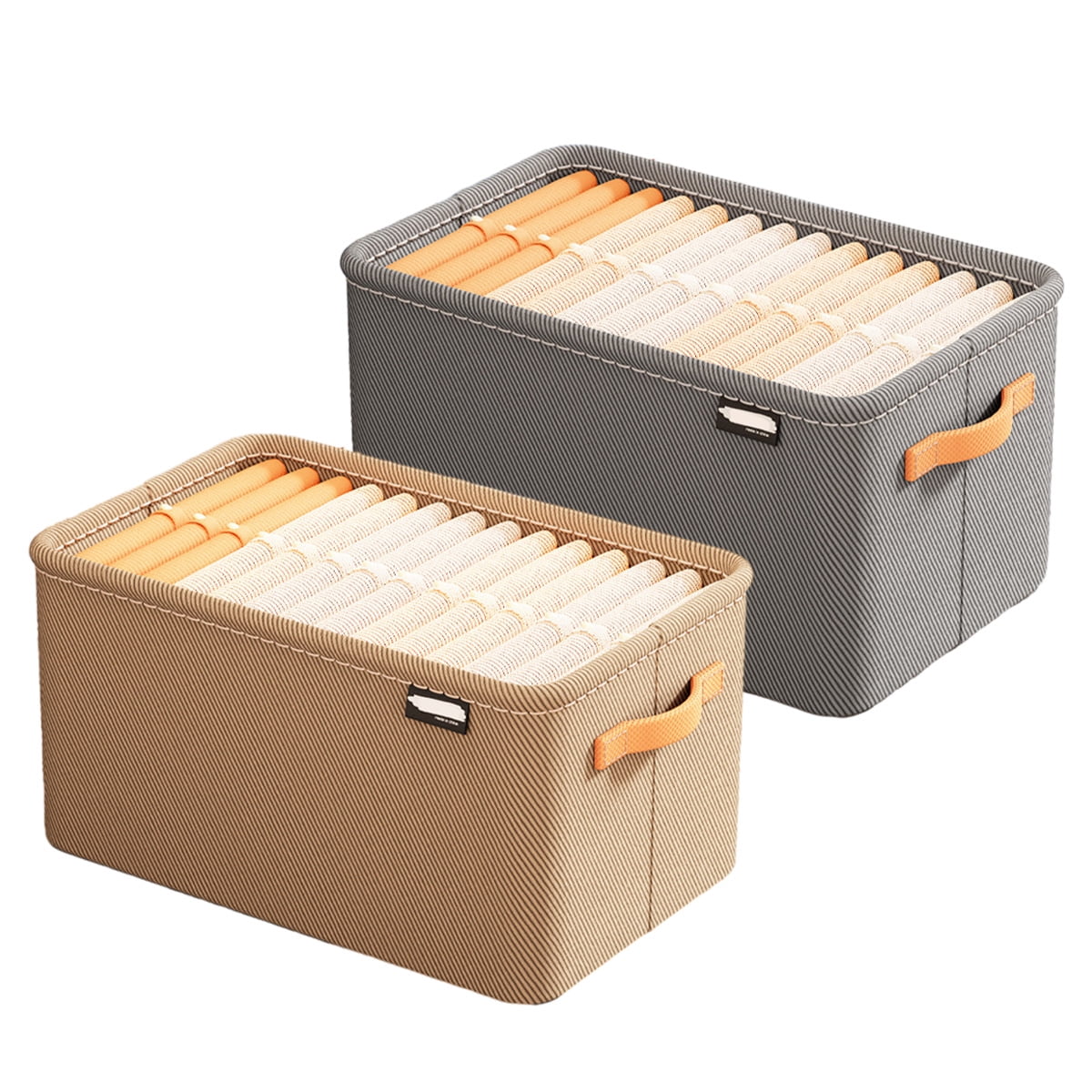2-Pack Storage Baskets for Organizing Canvas Fabric Storage Basket Bins ...